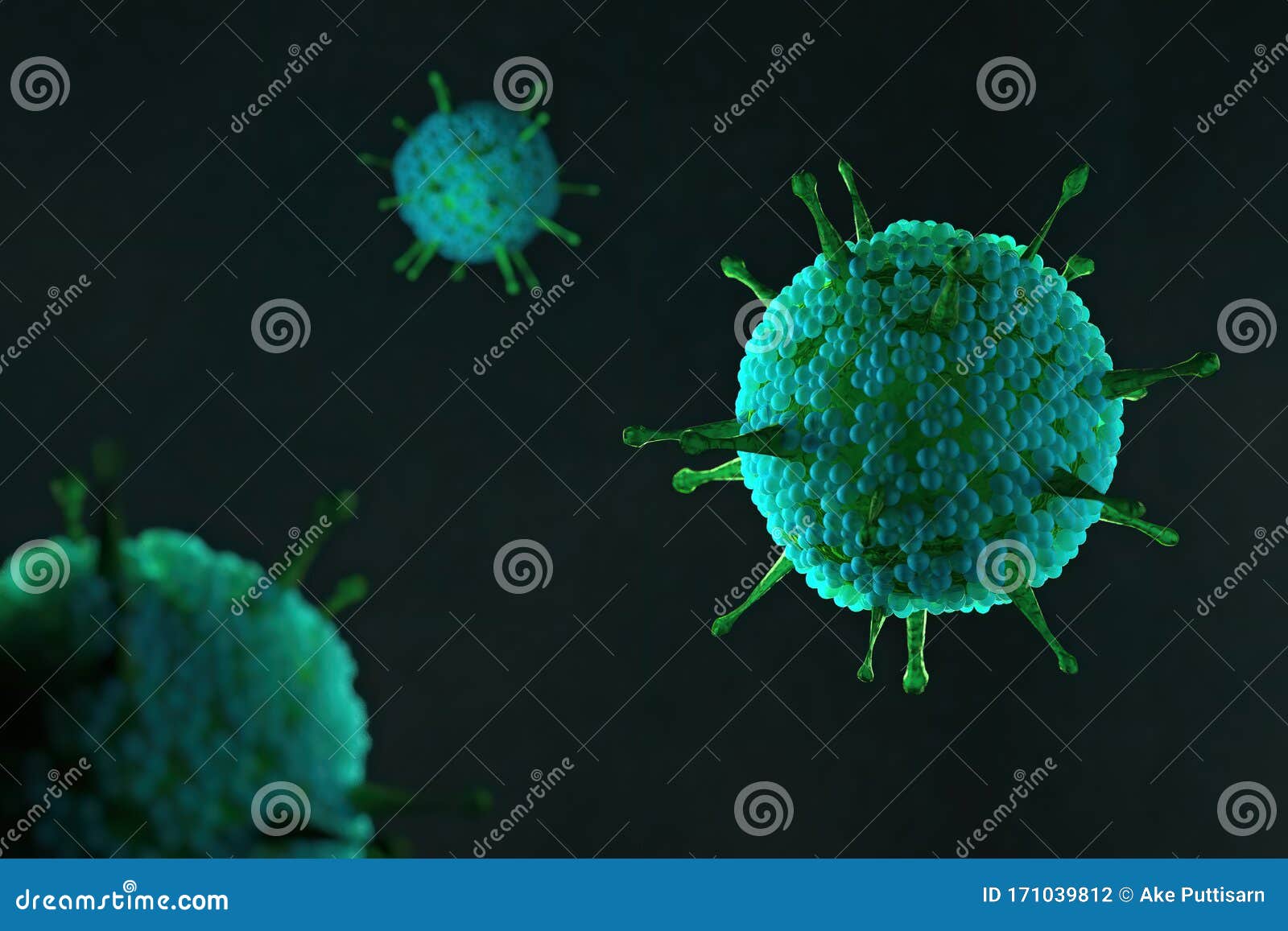 3d Illustration, Close Up of Microscope Rota Virus Stock Illustration ...