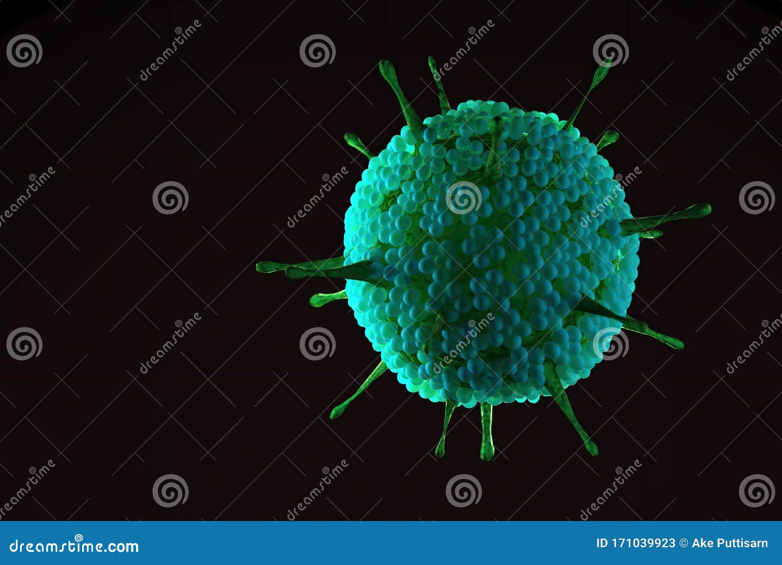 3d Illustration, Close Up of Microscope Rota Virus Stock Illustration ...