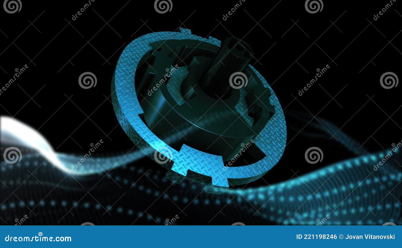 Close Up of Rotating Hi Tech Gear Stock Illustration - Illustration of ...