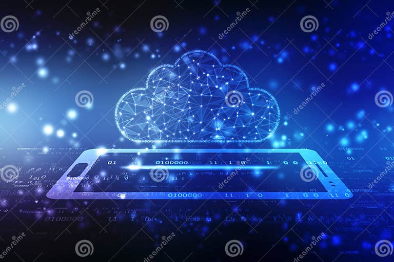 Cloud with Tablet in Technology Background, Cloud Computing Concept, Cloud Computing Technology ...