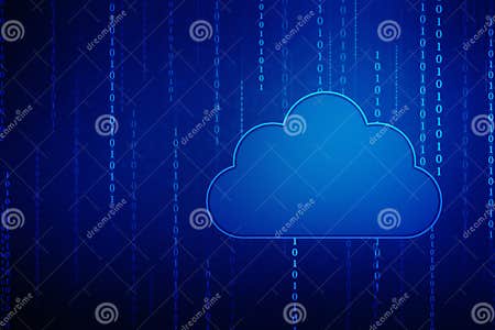 2d Illustration of Cloud Computing, Digital Cloud Computing Concept Background. Stock ...