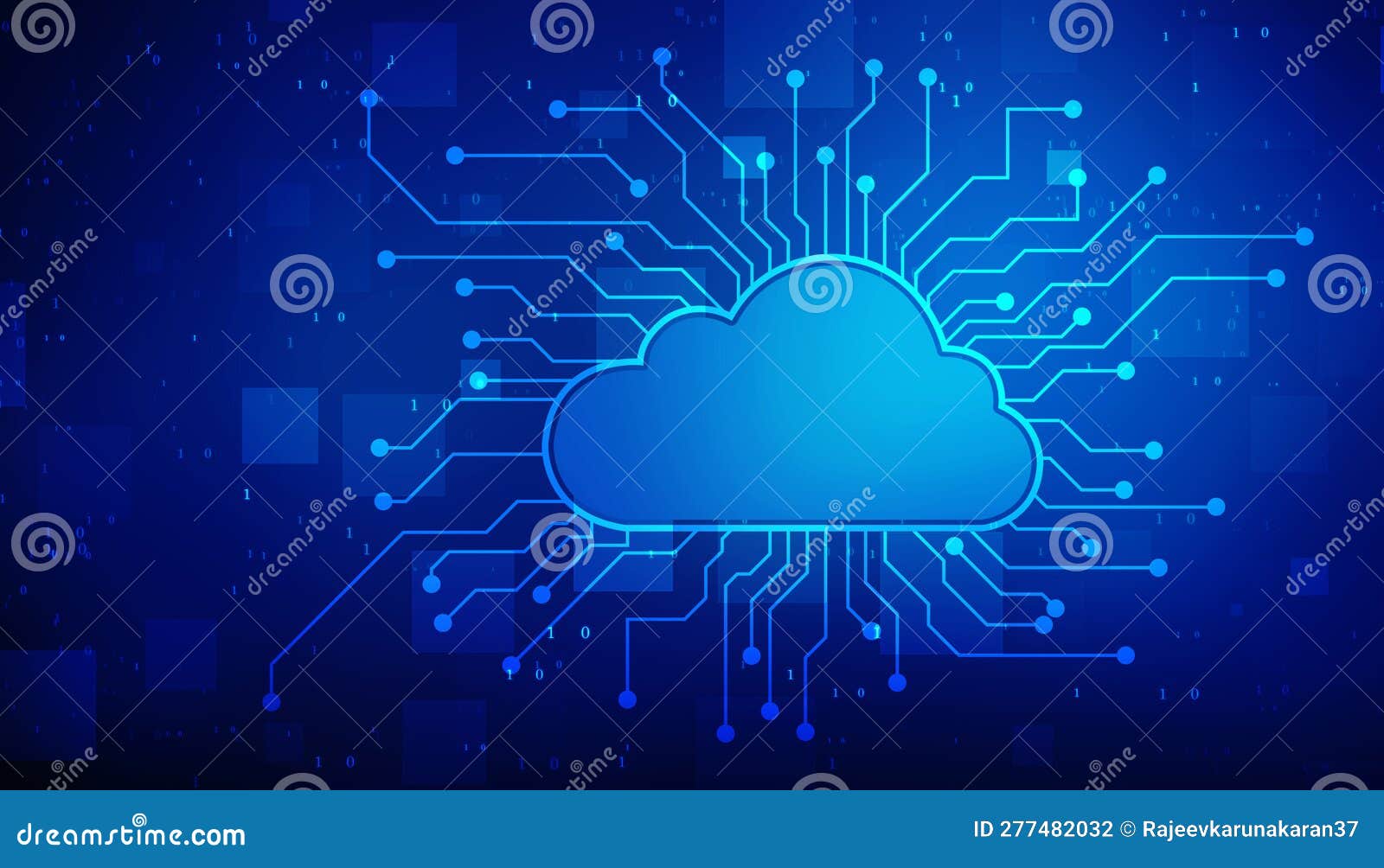 2d Illustration of Cloud Computing, Digital Cloud Computing Concept Background Stock ...