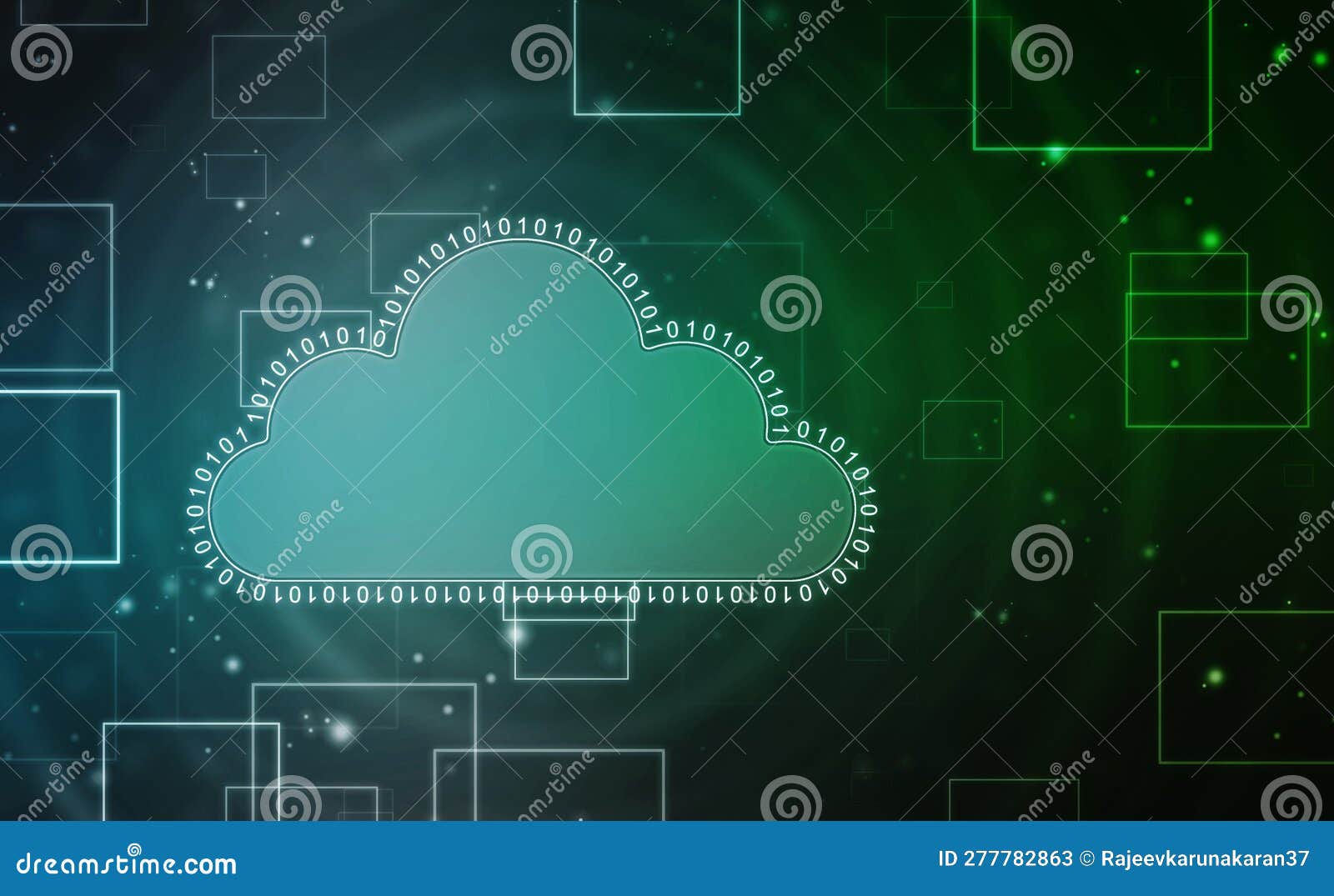 2d Illustration Of Cloud Computing Digital Cloud Computing Concept