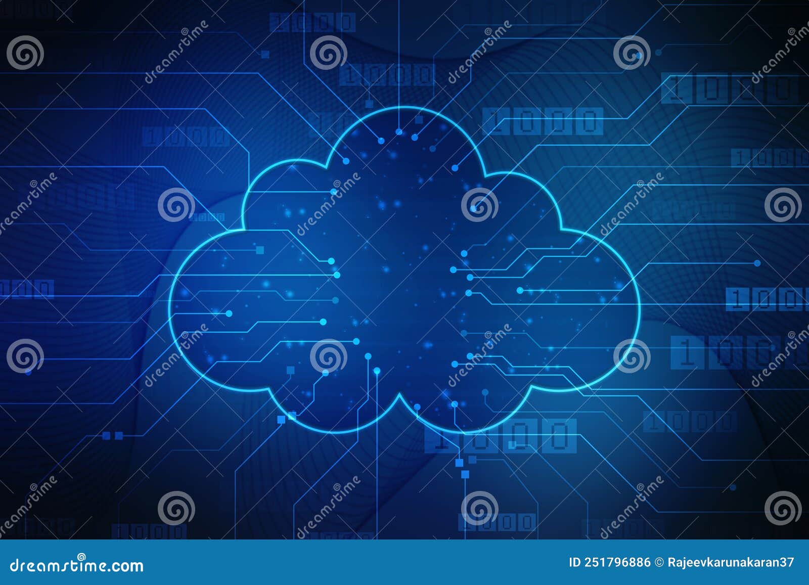 Digital Cloud Computing Concept Background.database and Data Server Concept Stock Illustration ...