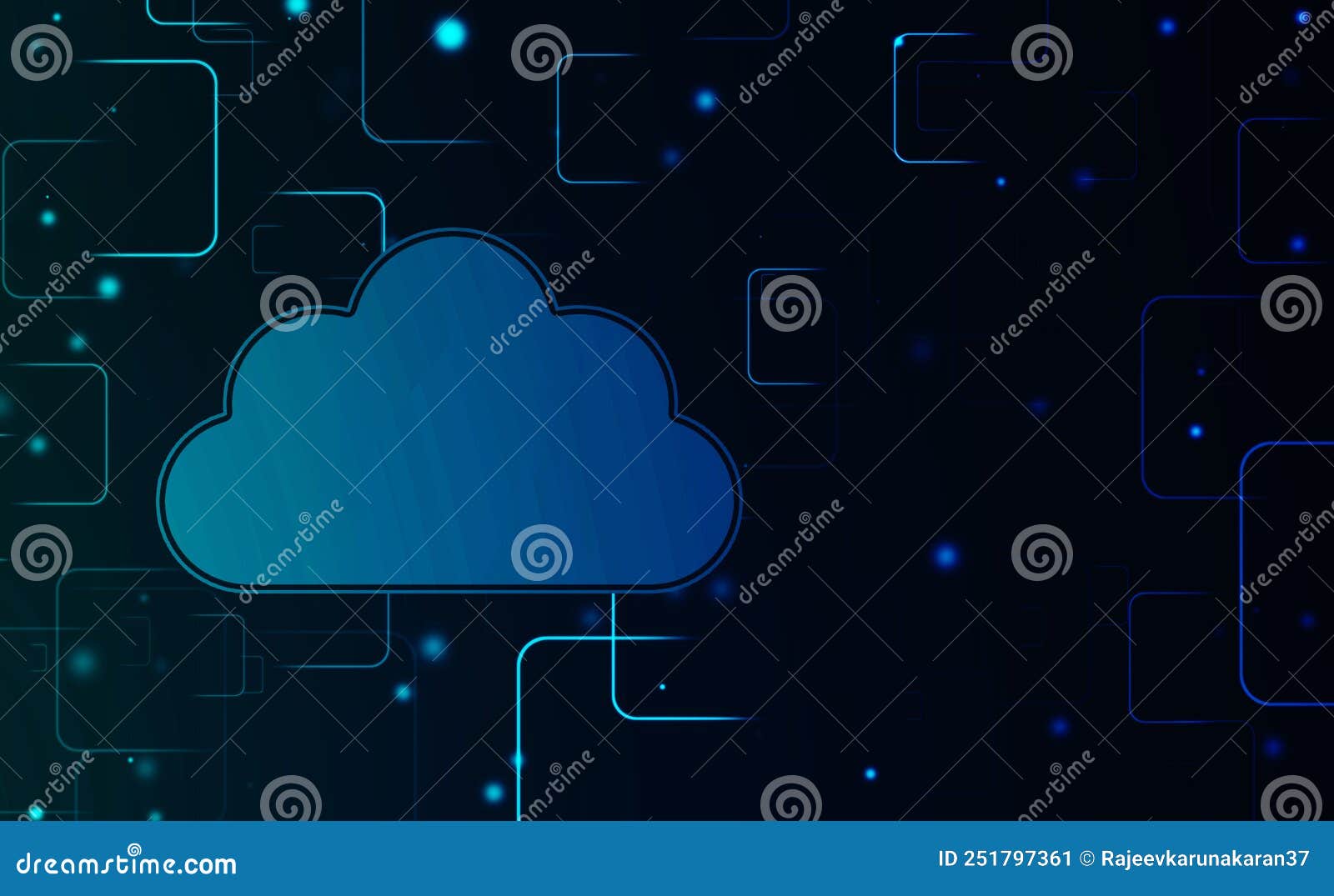 Digital Cloud Computing Concept Background.database and Data Server Concept Stock Illustration ...