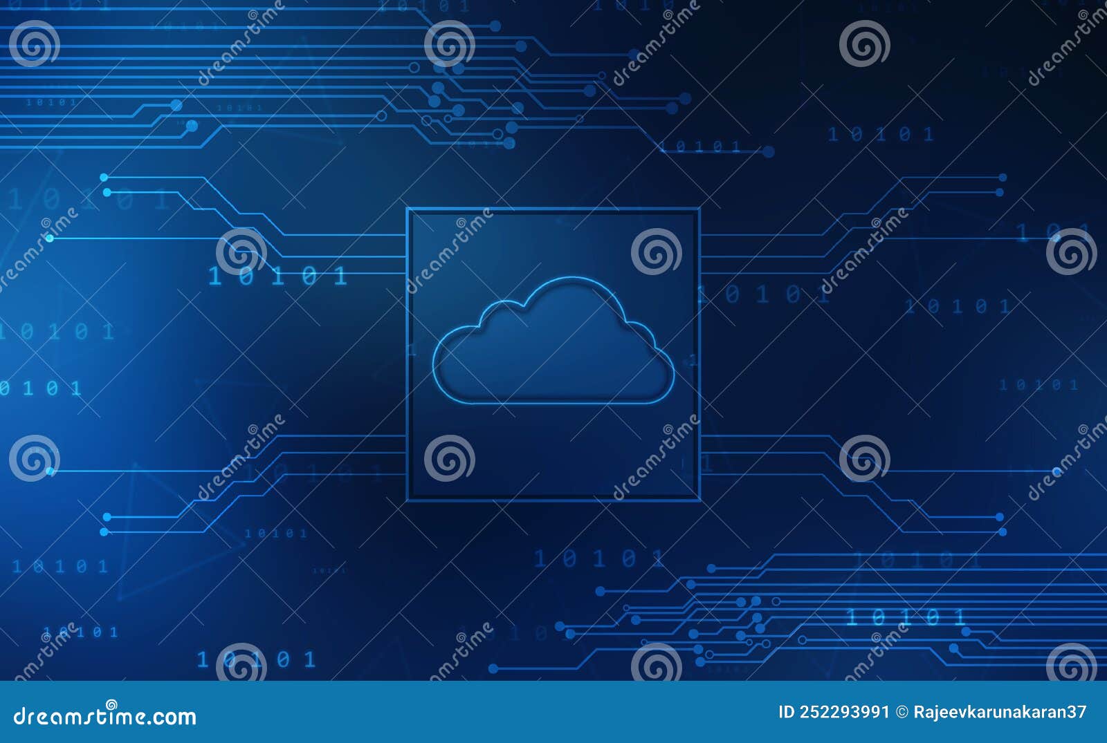 2d Illustration of Cloud Computing, Digital Cloud Computing Concept ...