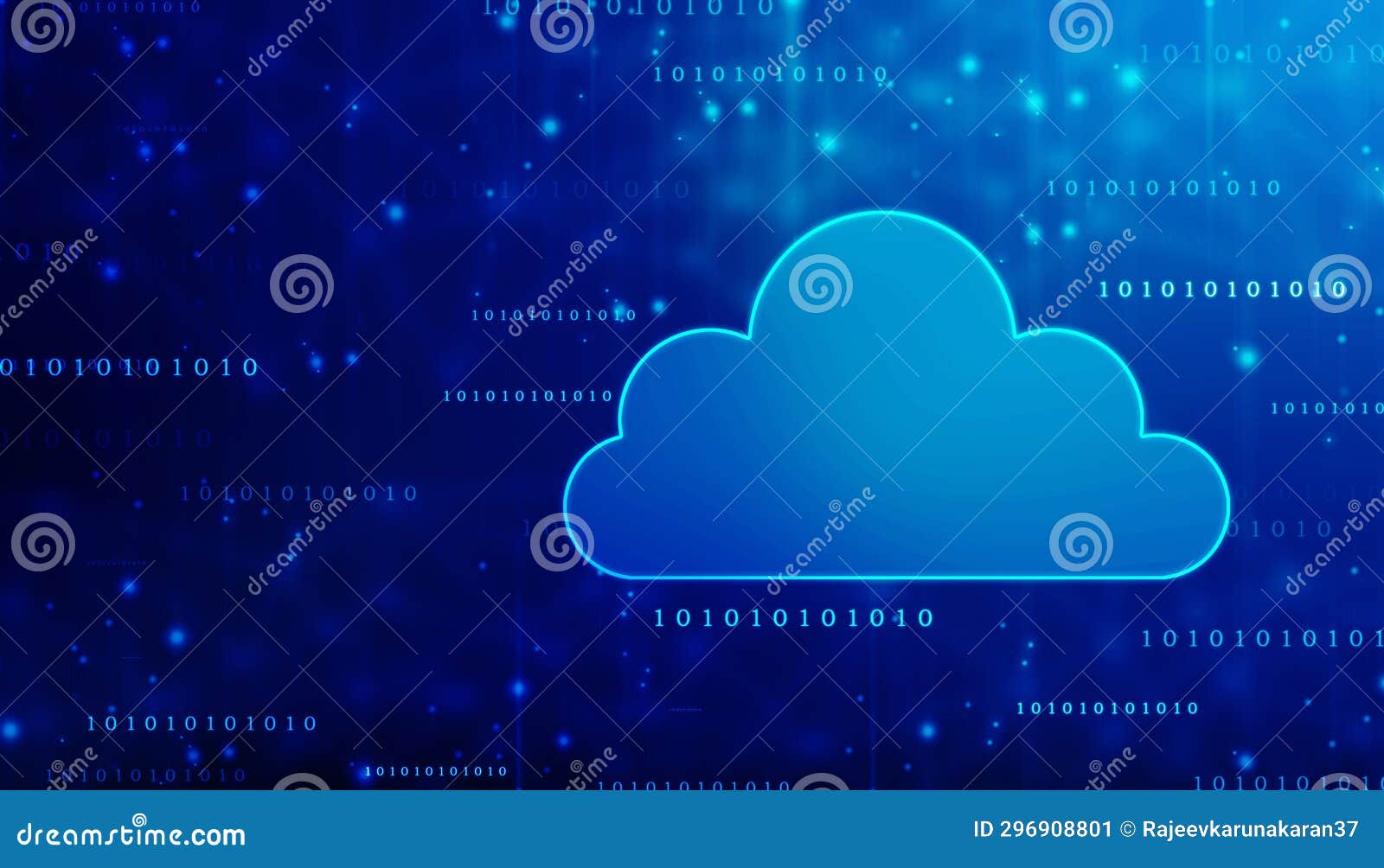 2d Illustration of Cloud Computing, Digital Cloud Computing Concept Background Stock Image ...