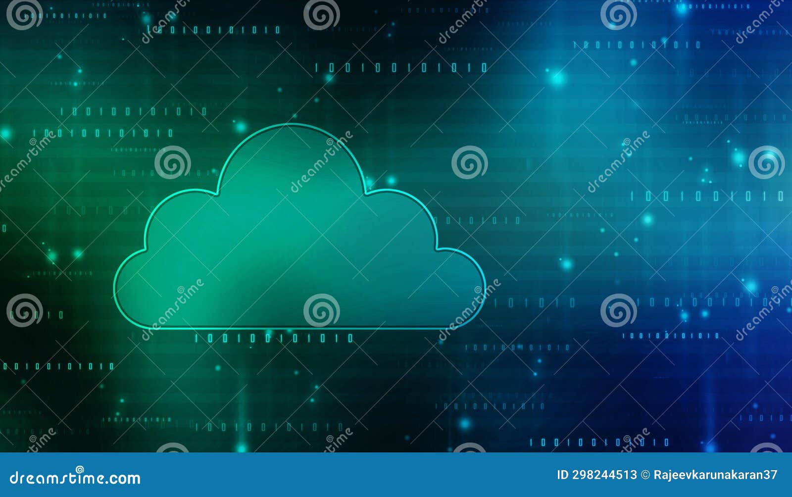 2d Illustration of Cloud Computing, Digital Cloud Computing Concept Background Stock ...