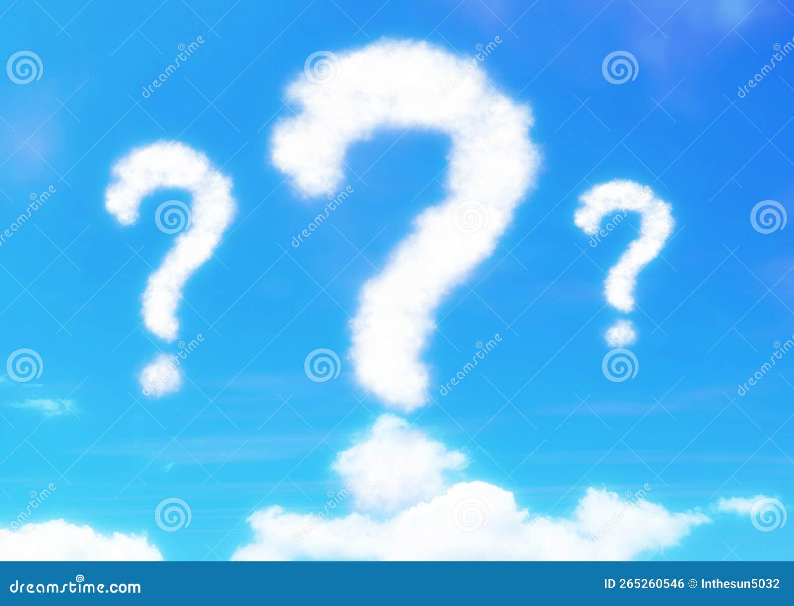 3d Illustration of Cloud of Question Marks in the Sky Stock ...