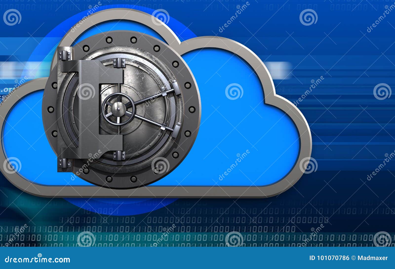 3d vault door cloud stock illustration. Illustration of money - 101070786