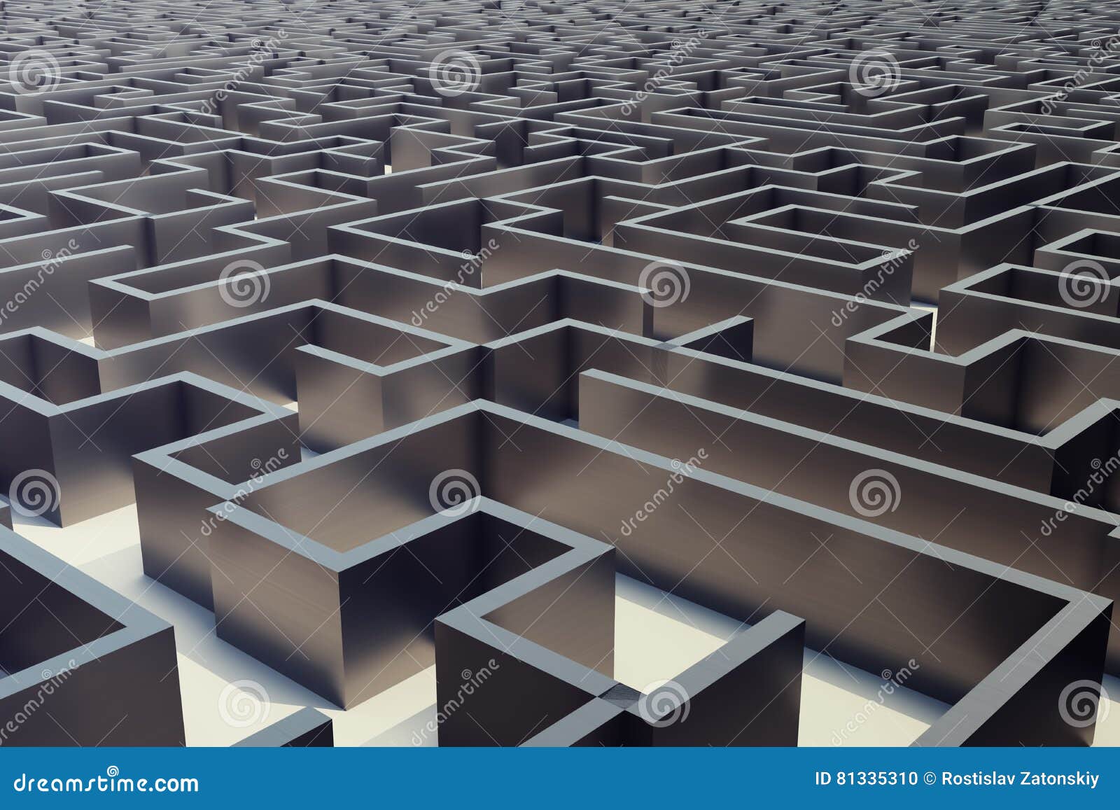 3d Illustration Cocrete Labyrinth, Complex Problem Solving Concept ...
