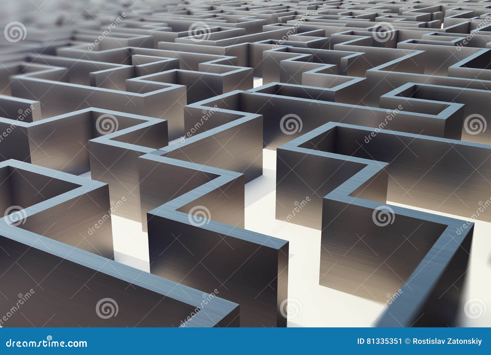 3d Illustration Cocrete Labyrinth, Complex Problem Solving Concept ...