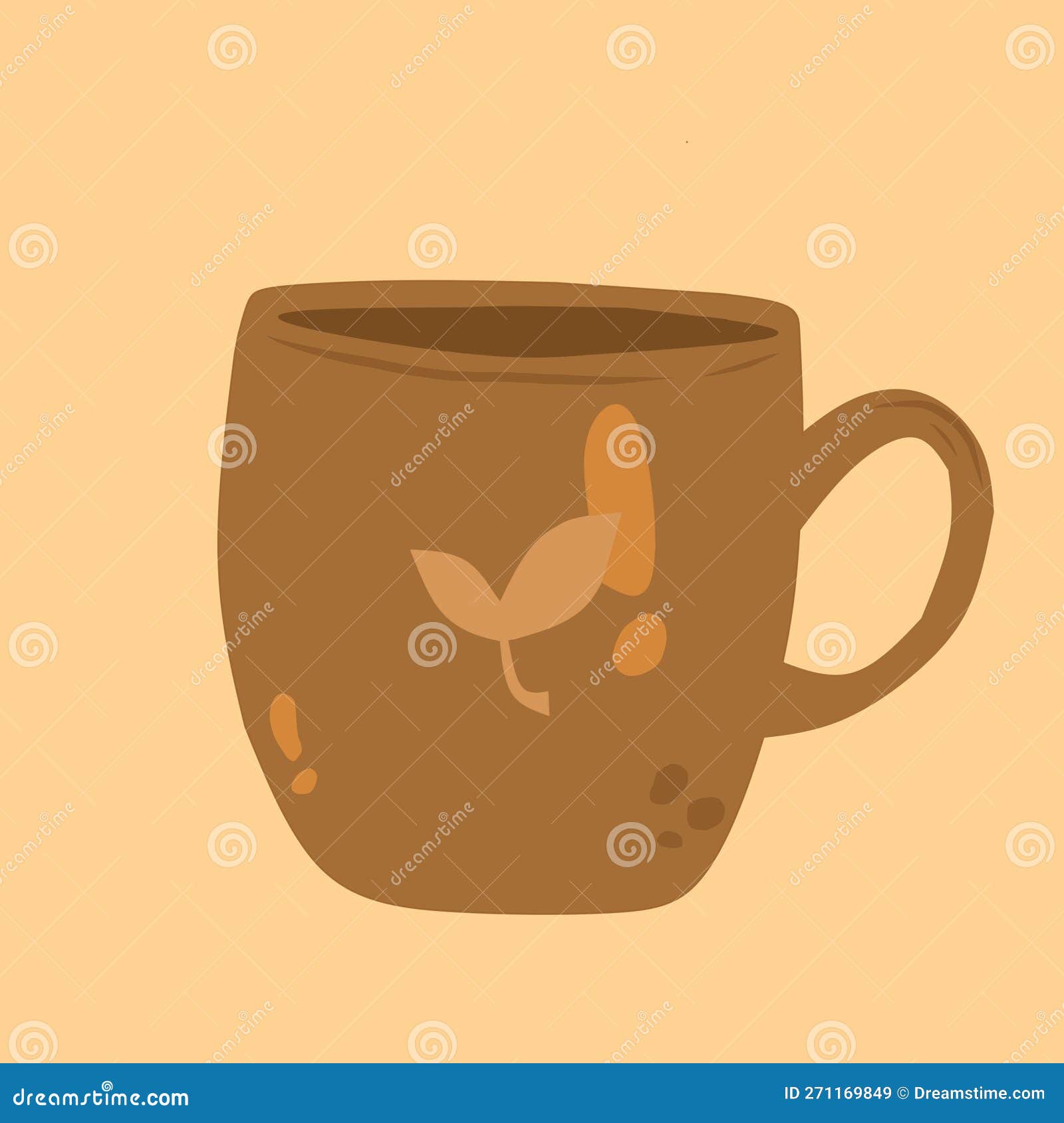 2d Illustration of Coffee Cup Stock Illustration - Illustration of ...
