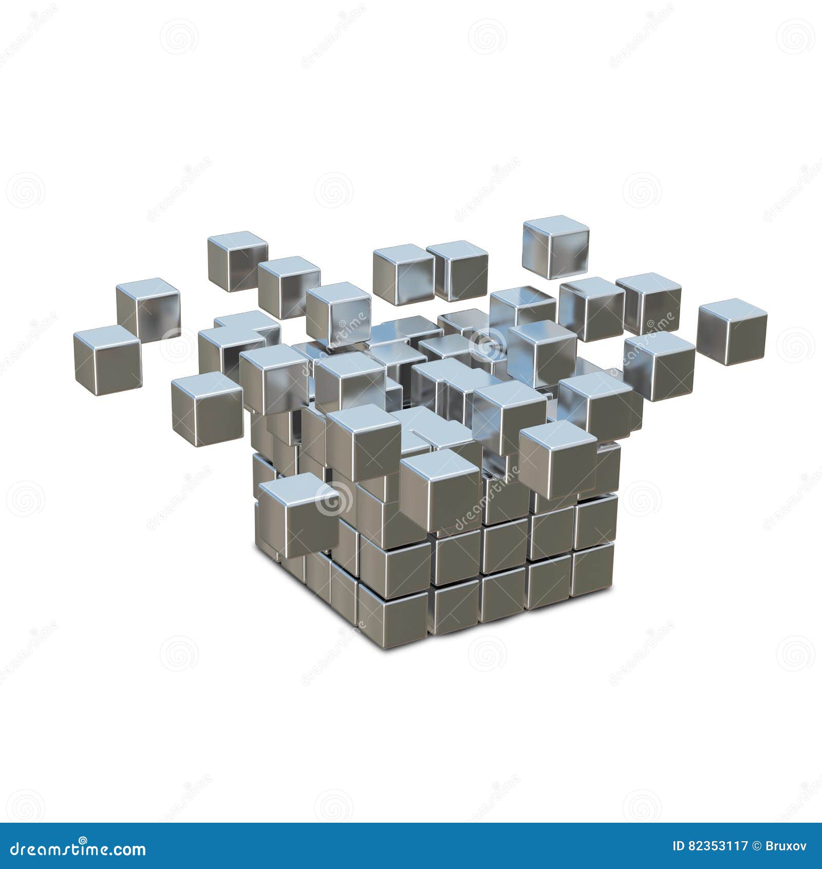 Metal Cube Grid With Message WIN - 3D Rendered Illustration ...