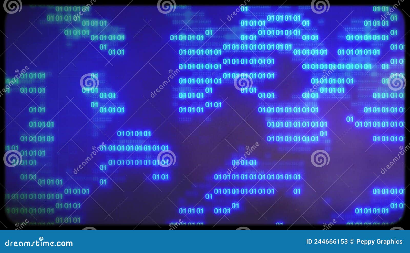 3D Illustration. Color Bytes of Binary Code Flying through Stock Video ...