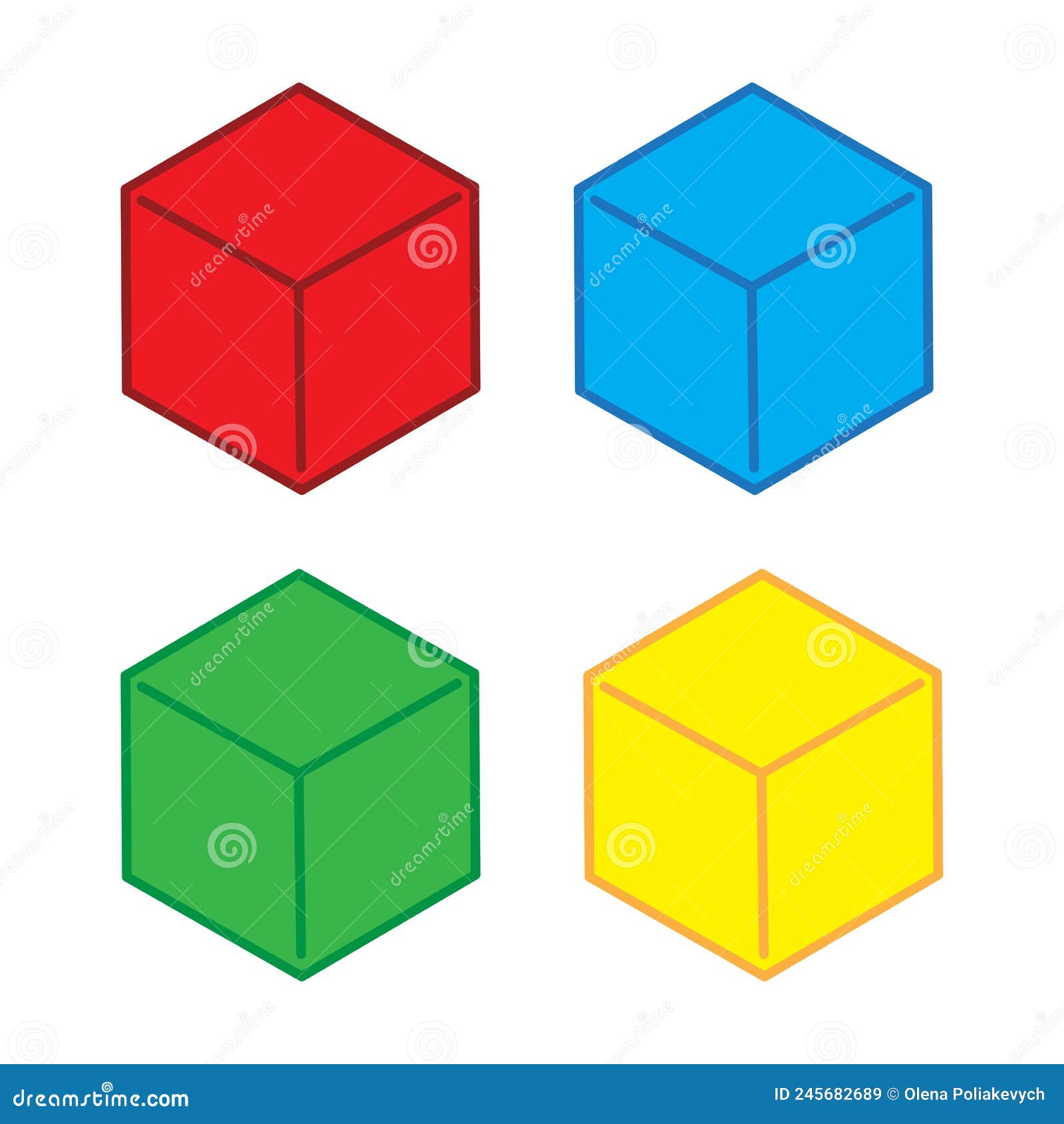 3d Illustration with Colored Cubes. Design Element. Vector Illustration ...