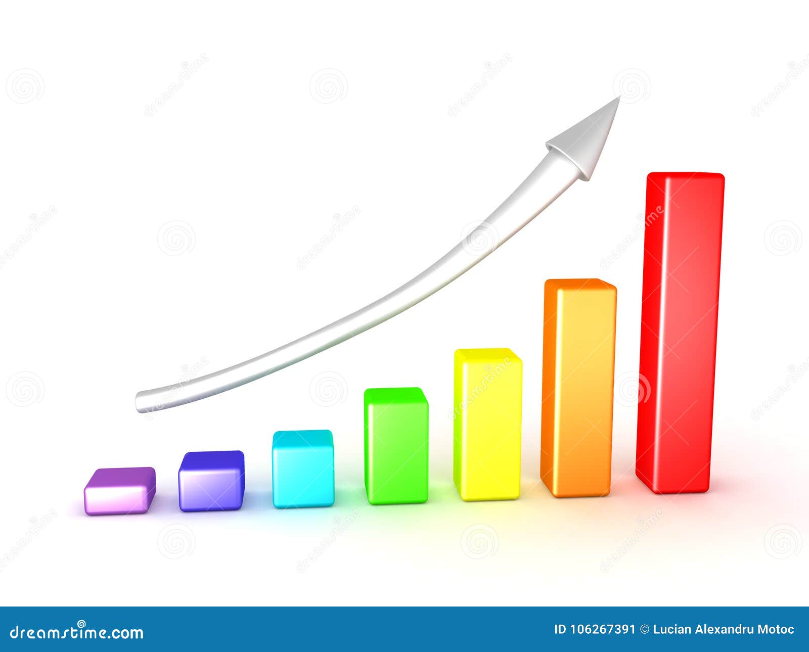 3D Illustration of Colorful Chart Graph Showing Upward Progress Stock ... 3D Illustration of Colorful Chart Graph Showing Upward Progress Stock ...