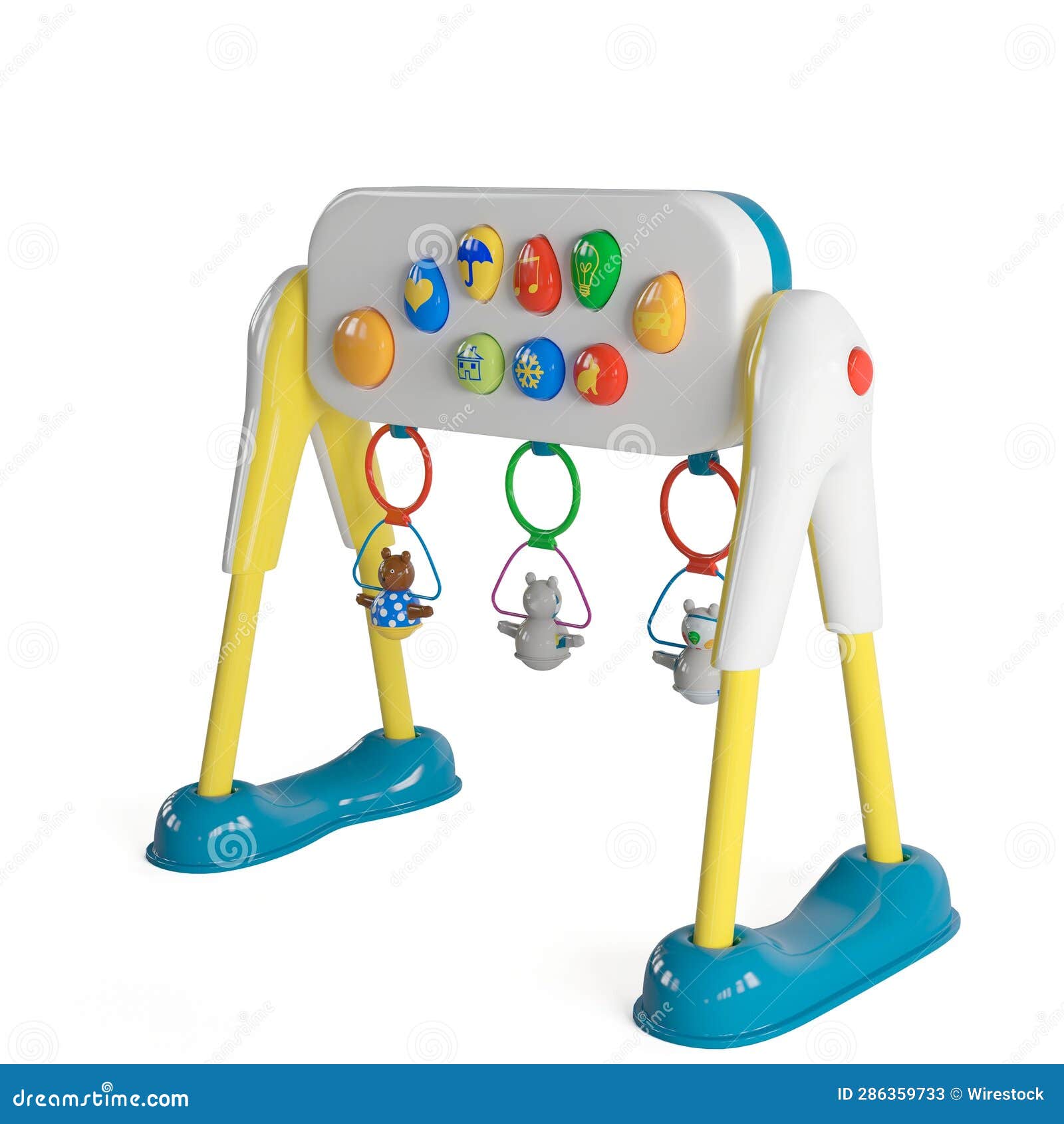 3d Illustration of a Colorful Children S Interactive Toy on a White ...