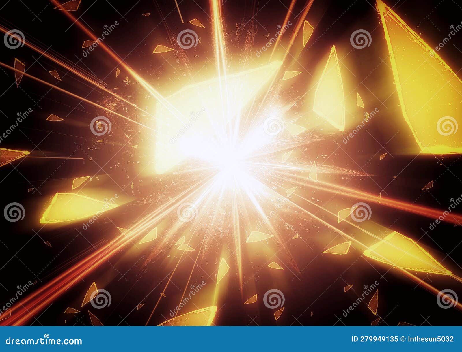 3d Illustration of Colorful Light Exploding Stock Illustration ...