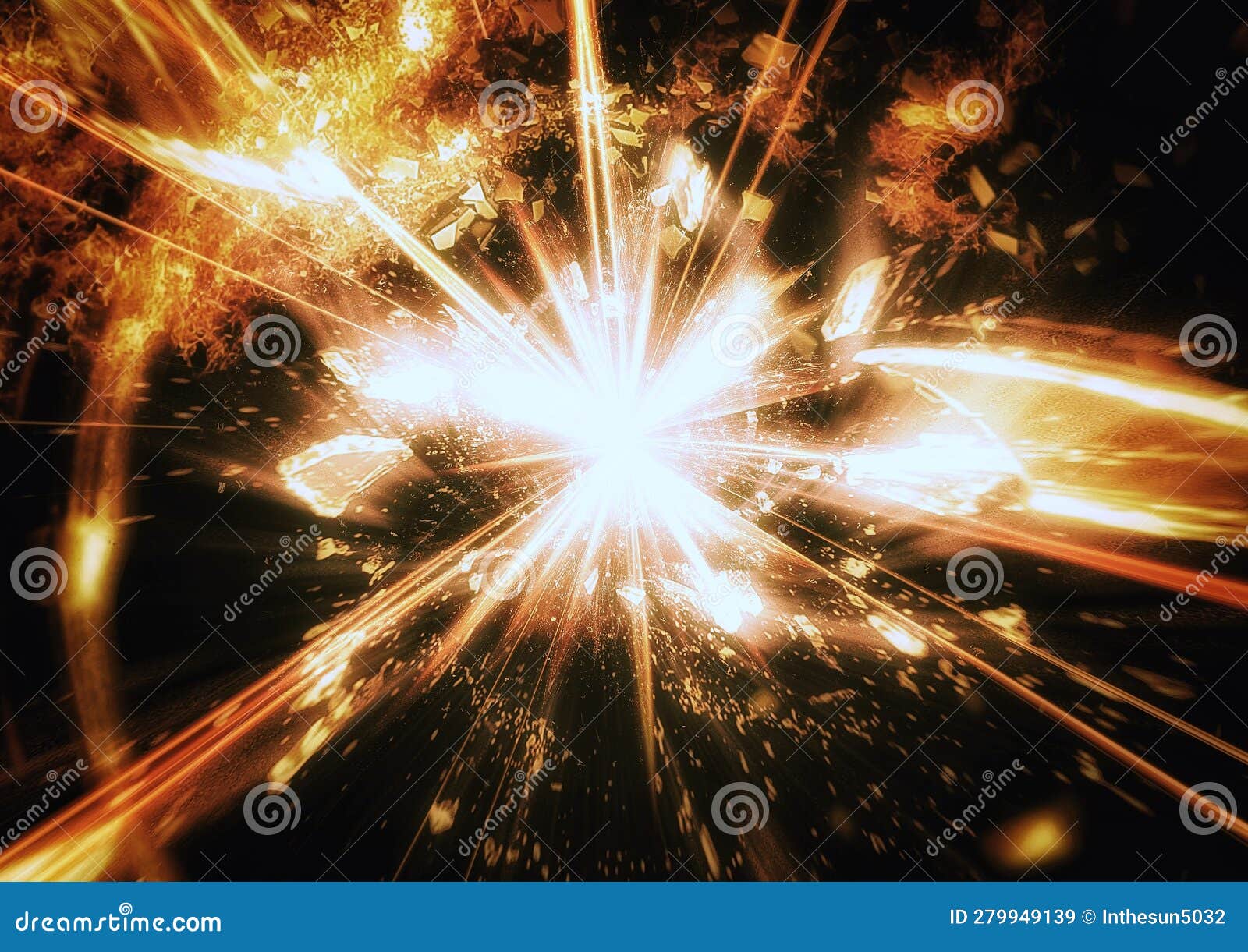 3d Illustration of Colorful Light Exploding Stock Illustration ...