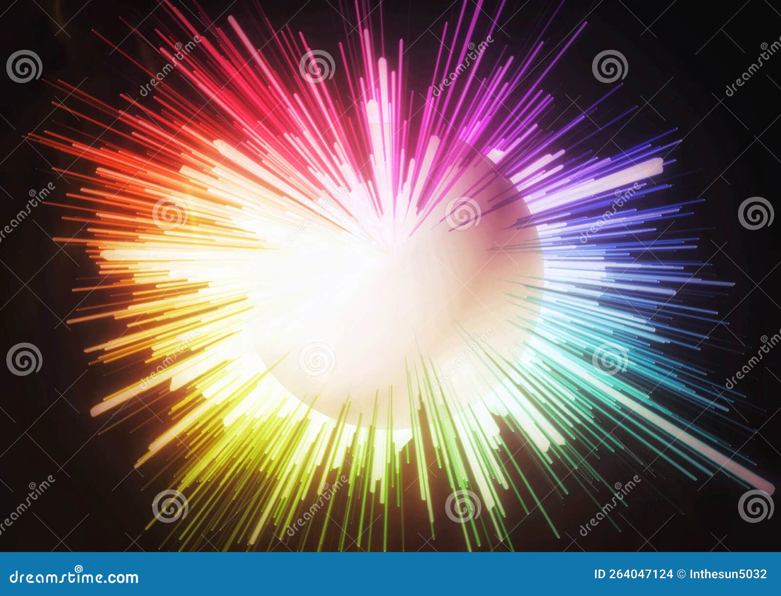 3d Illustration of Colorful Rays Exploding Stock Illustration ...