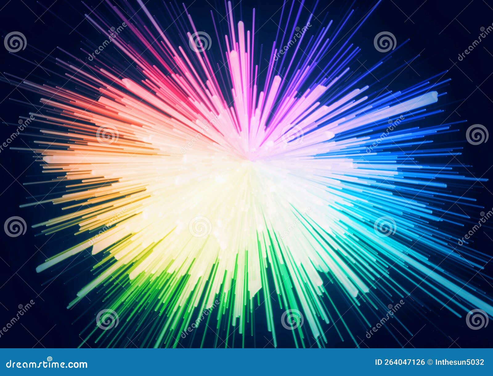 3d Illustration of Colorful Rays Exploding Stock Illustration ...