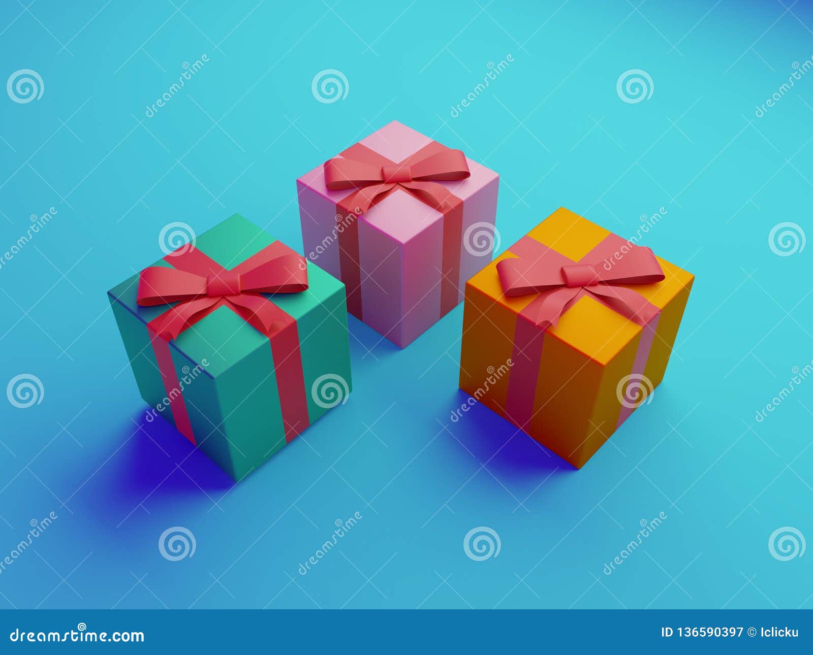 3d Illustration of Colourful Gifts Boxes Stock Illustration ...