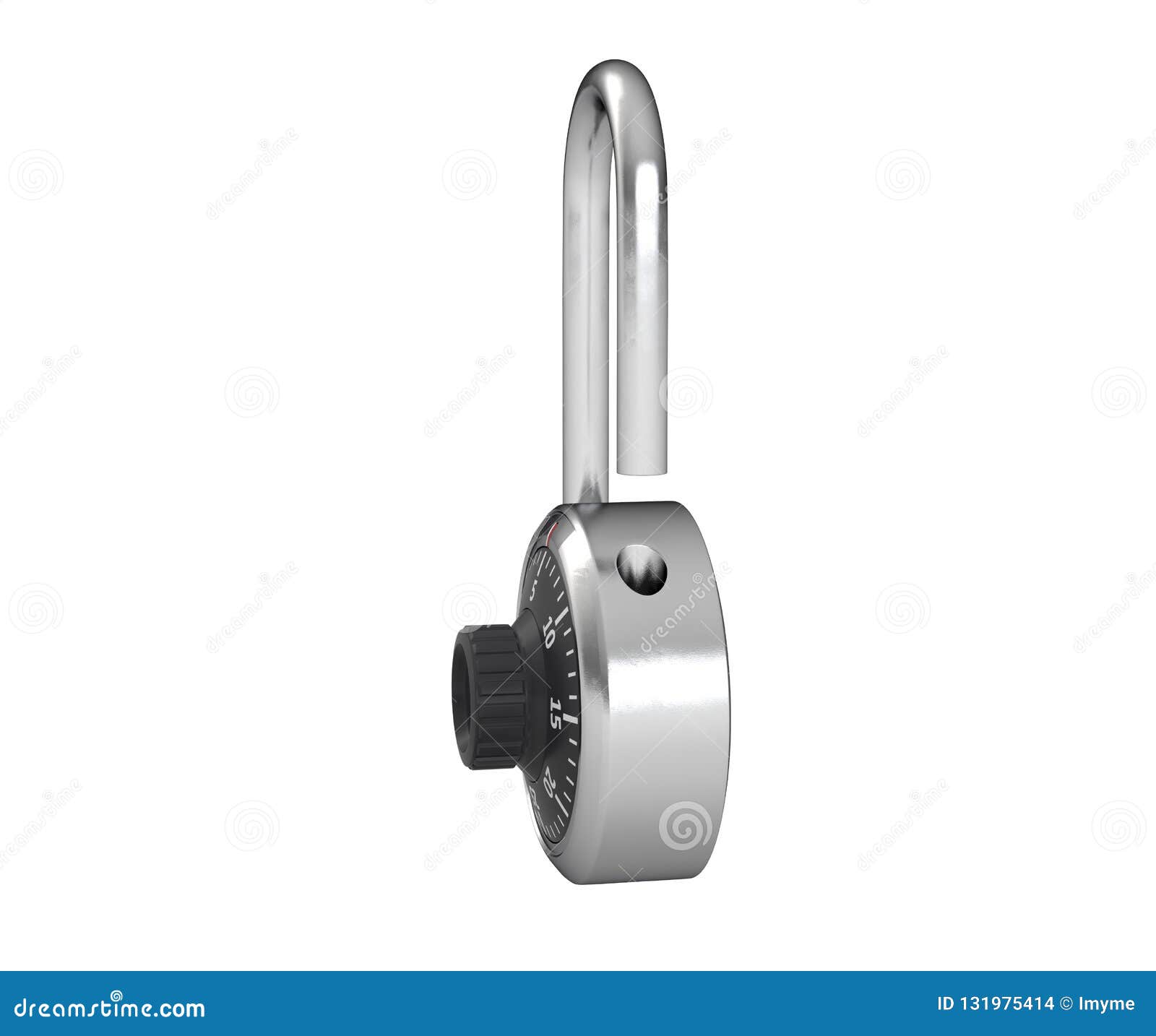 3D Illustration of Combination Padlock is Opened and Isolated on White ...