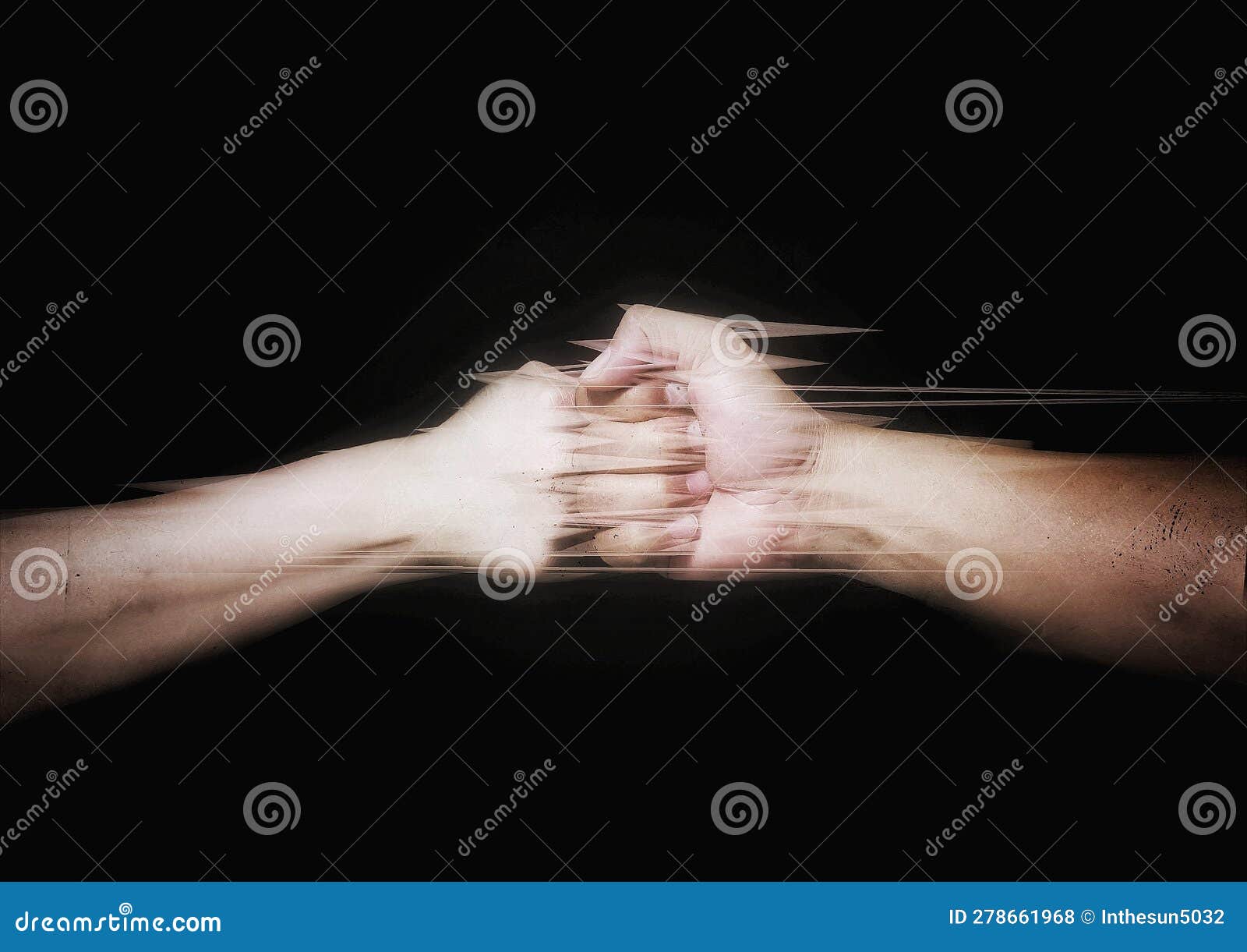3d Illustration Combining Image Effects on Colliding Fists and Fists ...
