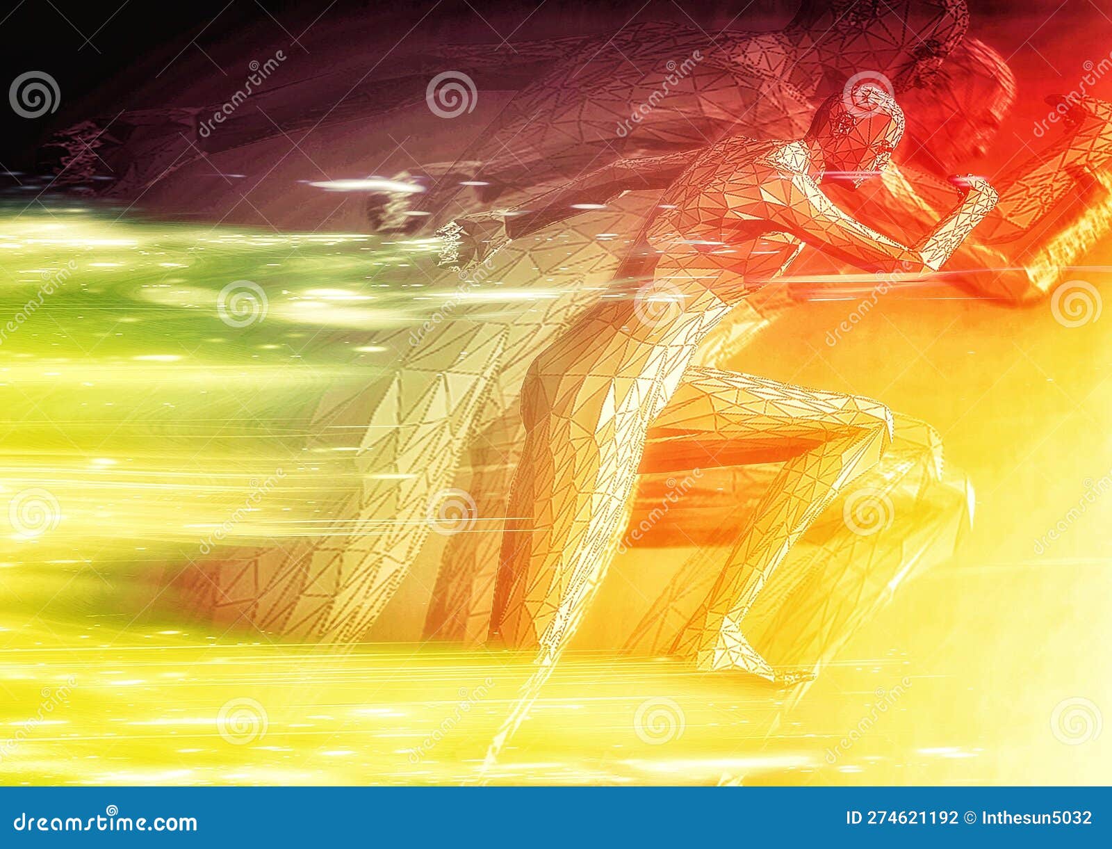 3d Illustration Combining Image Effects on Silhouettes of Competing ...