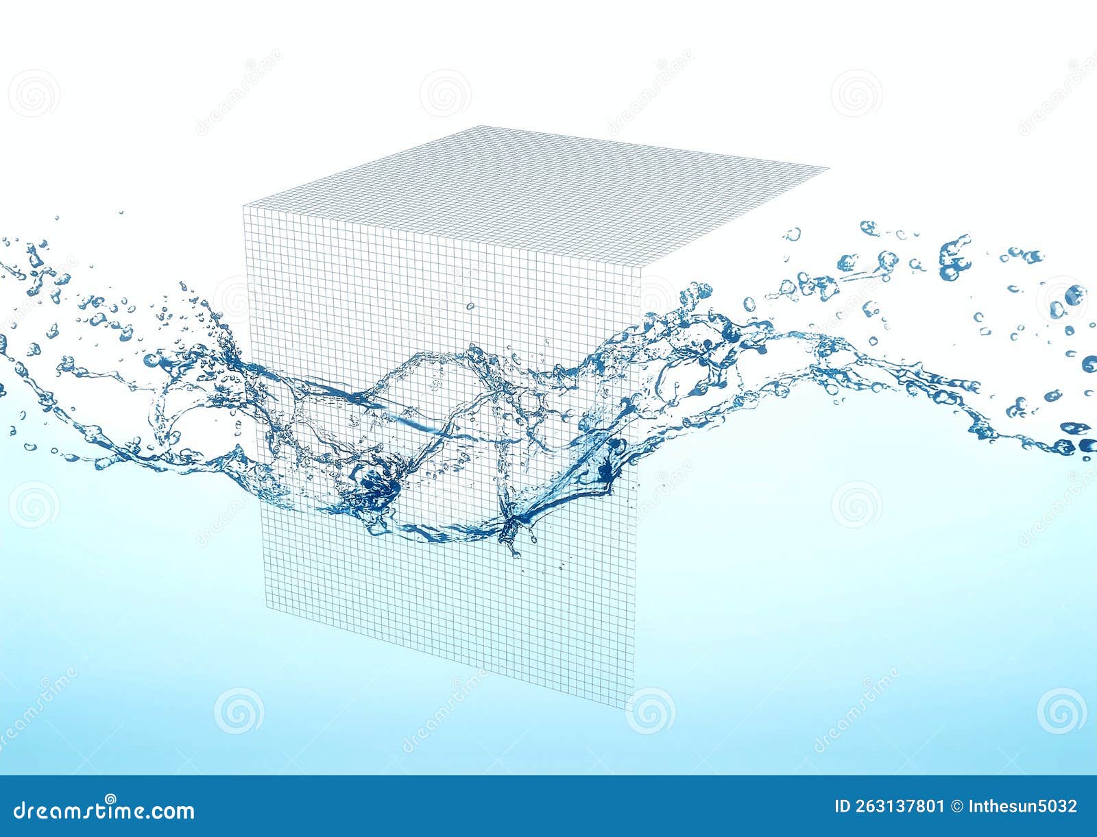 3d Illustration Combining Water Splash And Cube | CartoonDealer.com ...