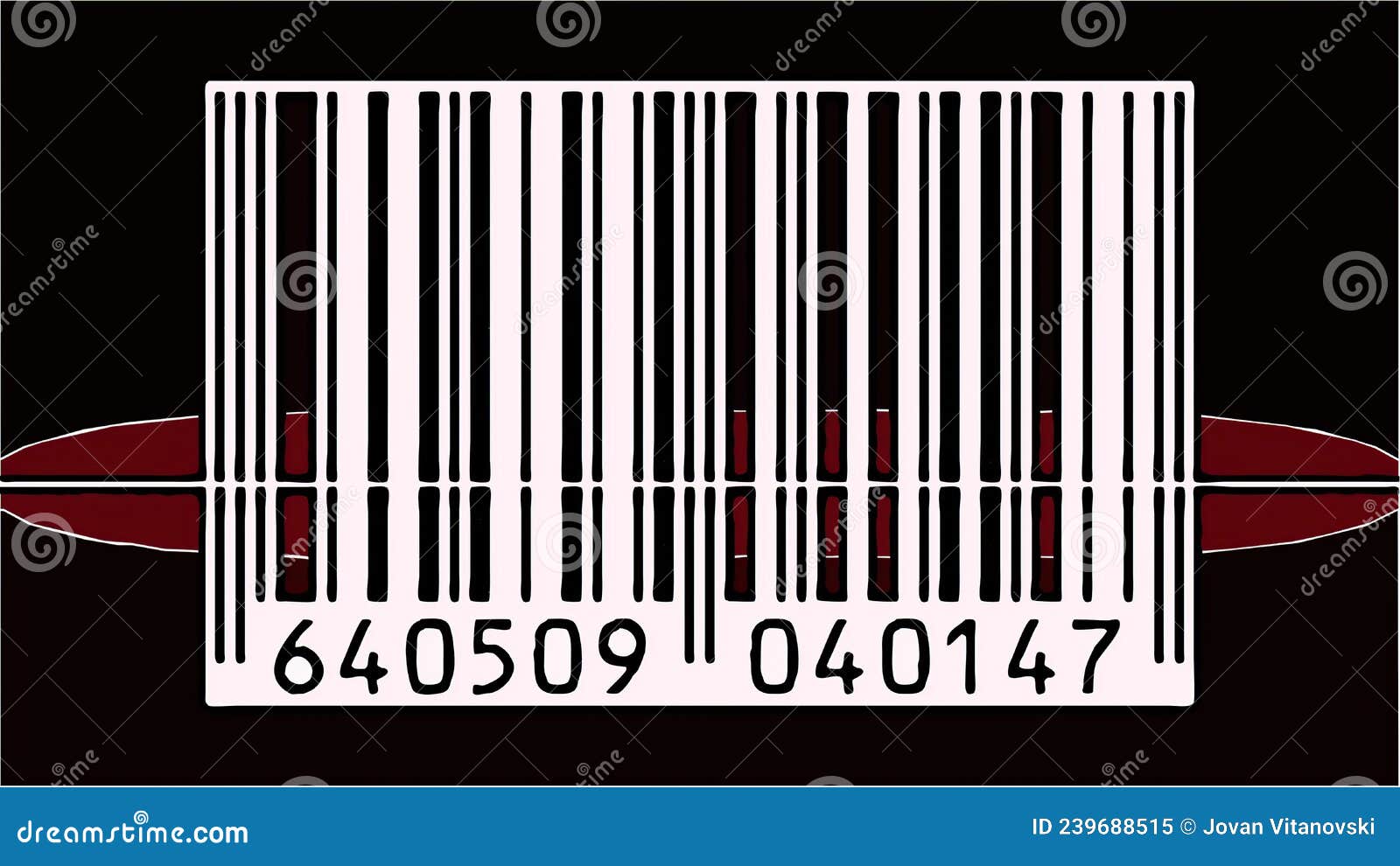 Comic Style - Reading a Bar Code with Red Beam Stock Illustration ...