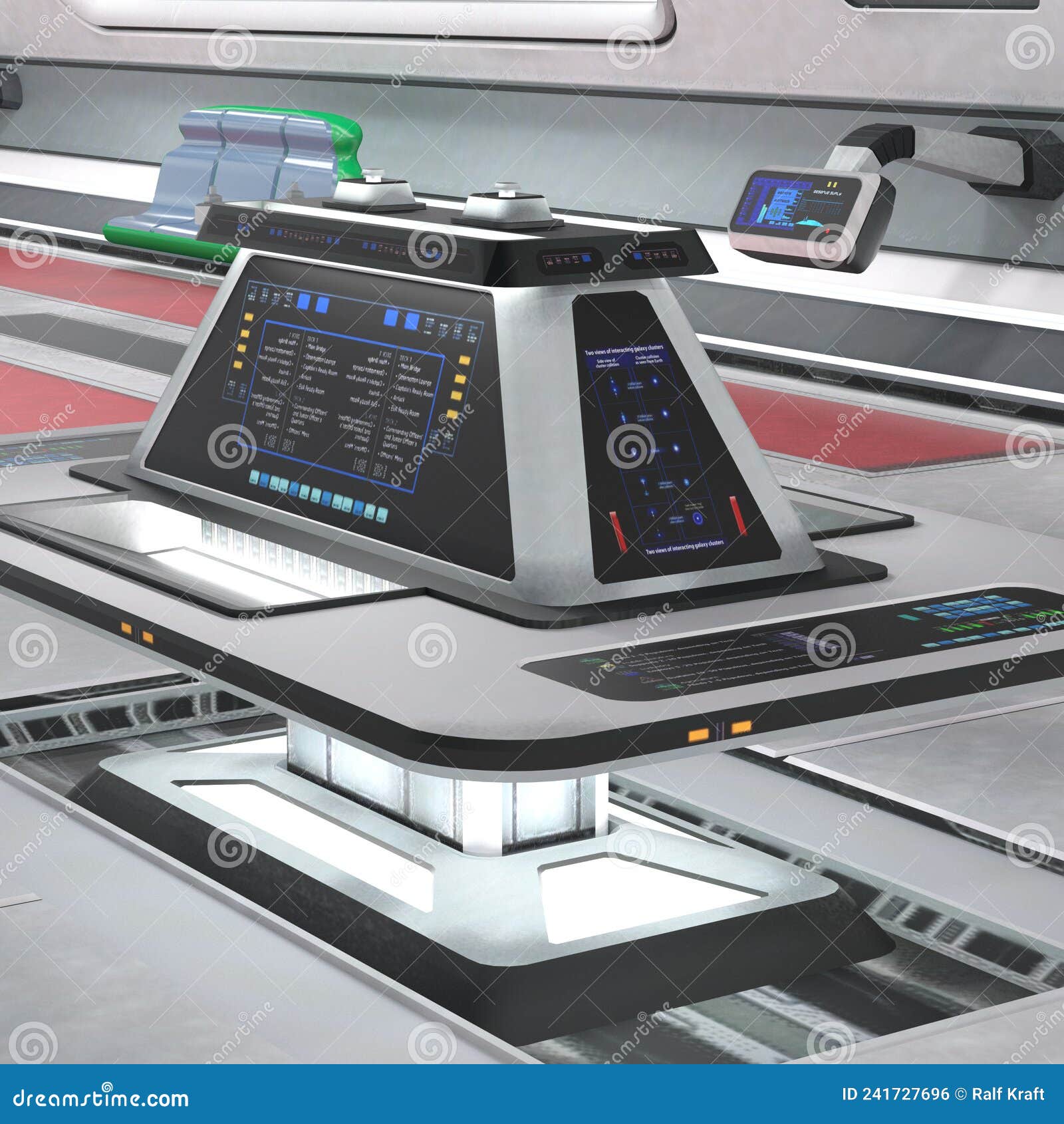 3D-illustration of the Command Center in a Science Fiction Starship ...