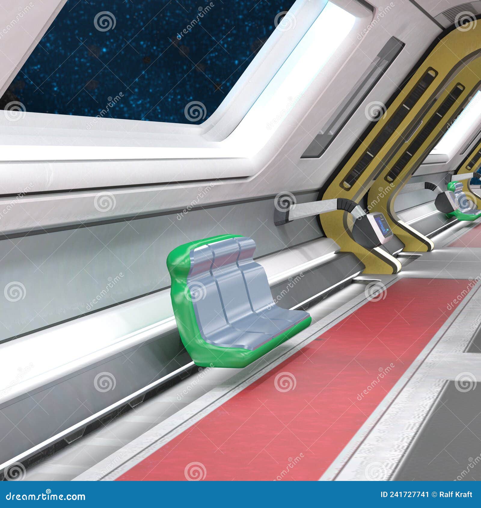 3D-illustration of the Command Center in a Science Fiction Starship ...