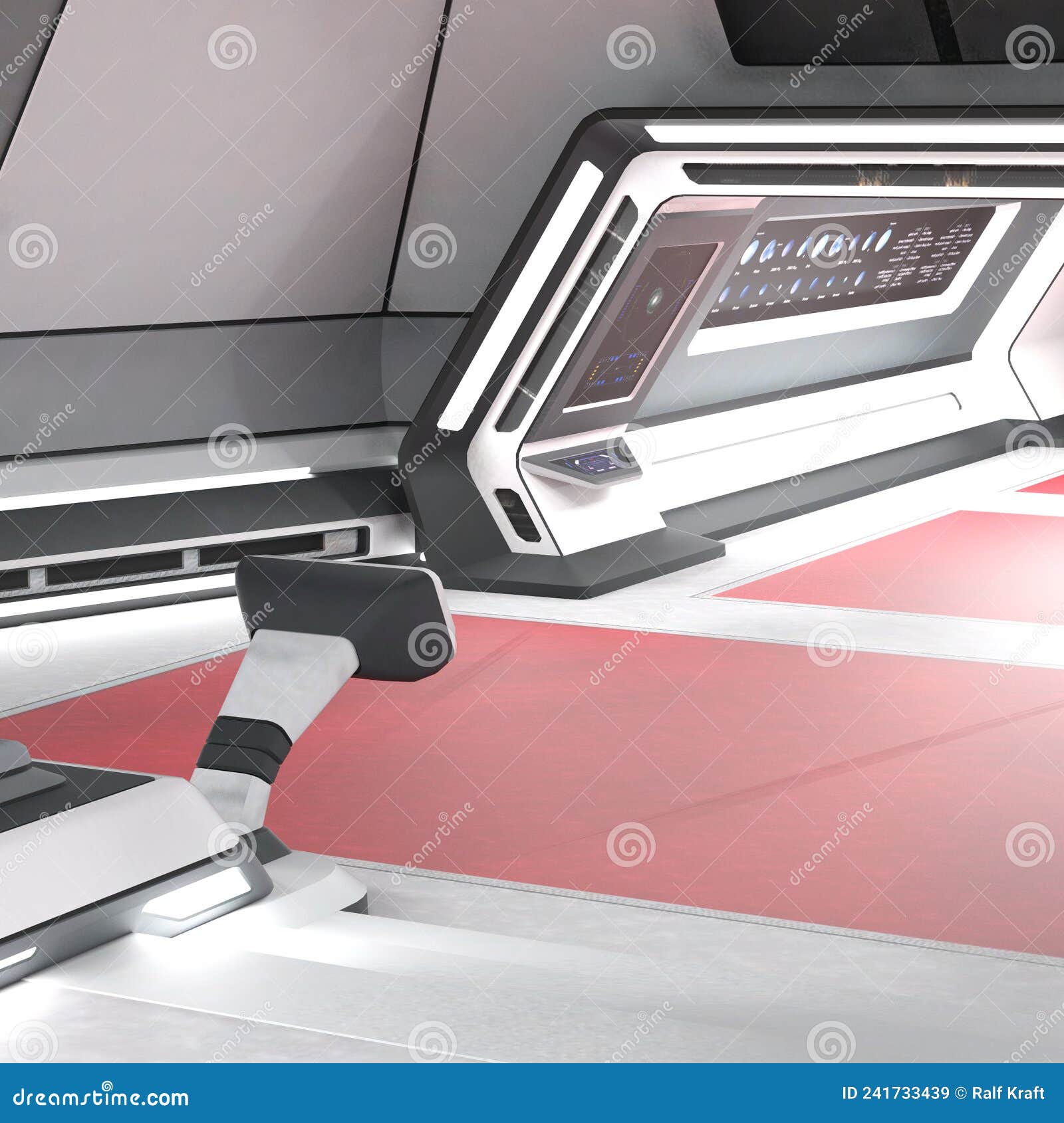 3D-illustration of the Command Center in a Science Fiction Starship ...