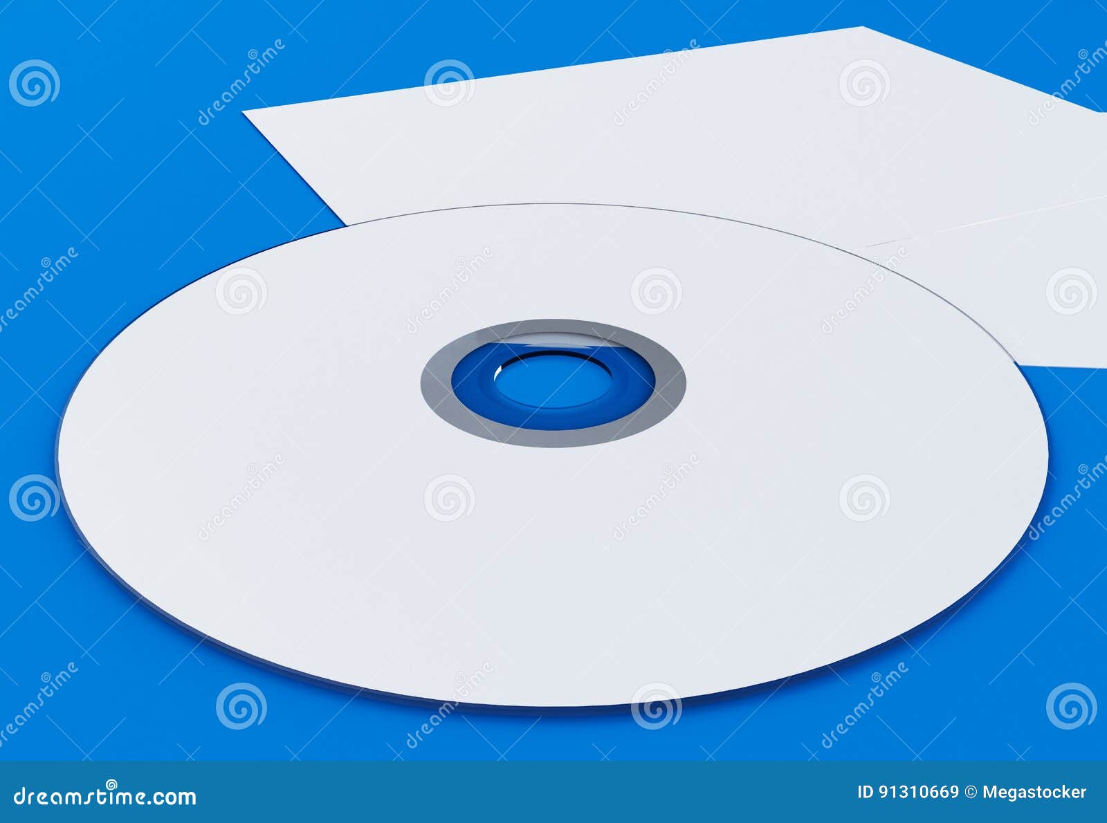3D Illustration of Compact Discs on Color Background Stock Illustration ...