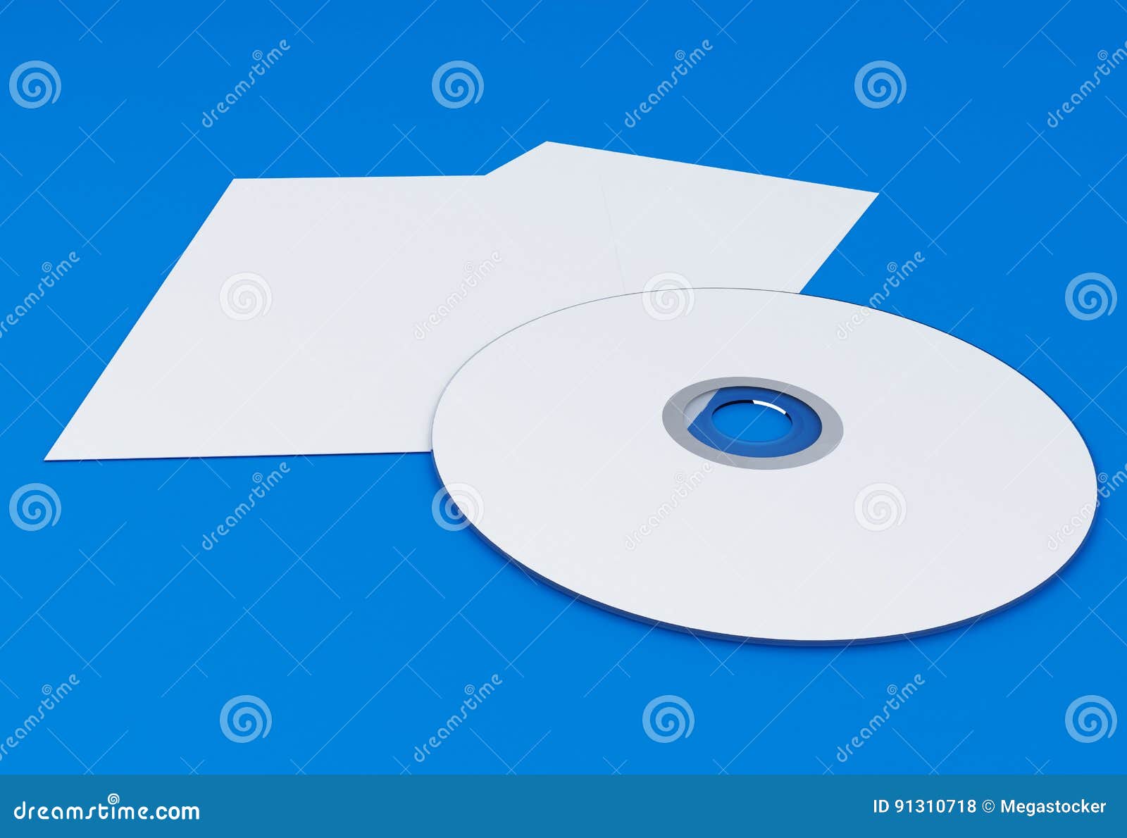 3D Illustration of Compact Discs on Color Background Stock Illustration ...