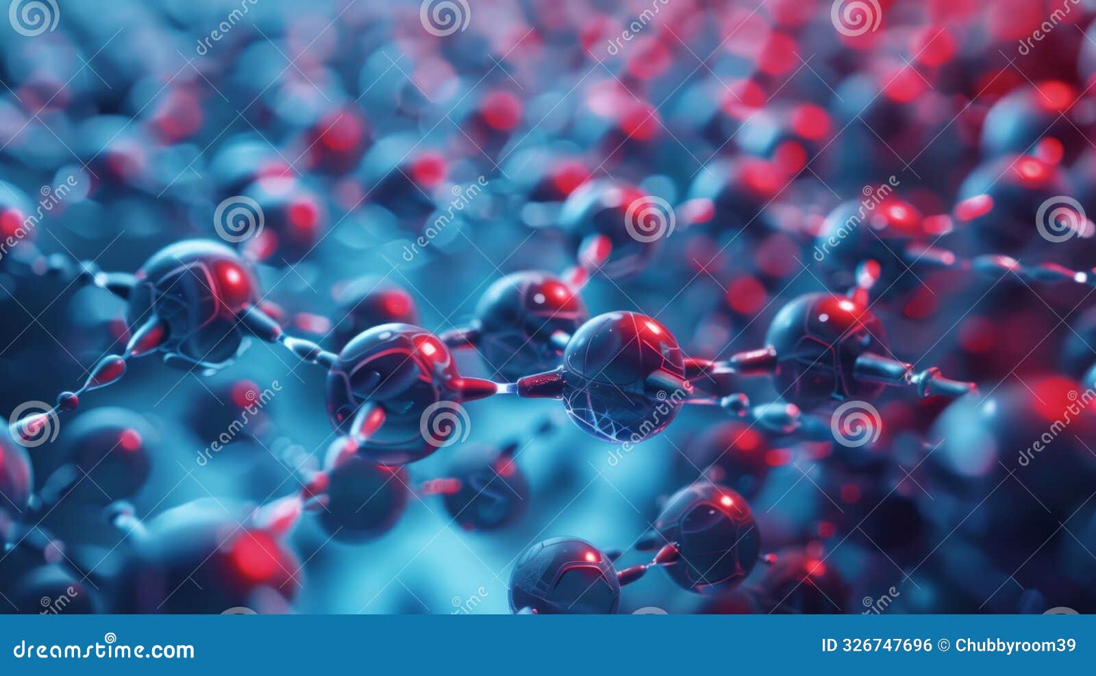 3D Illustration of a Complex Molecule Structure on a Blue Background ...