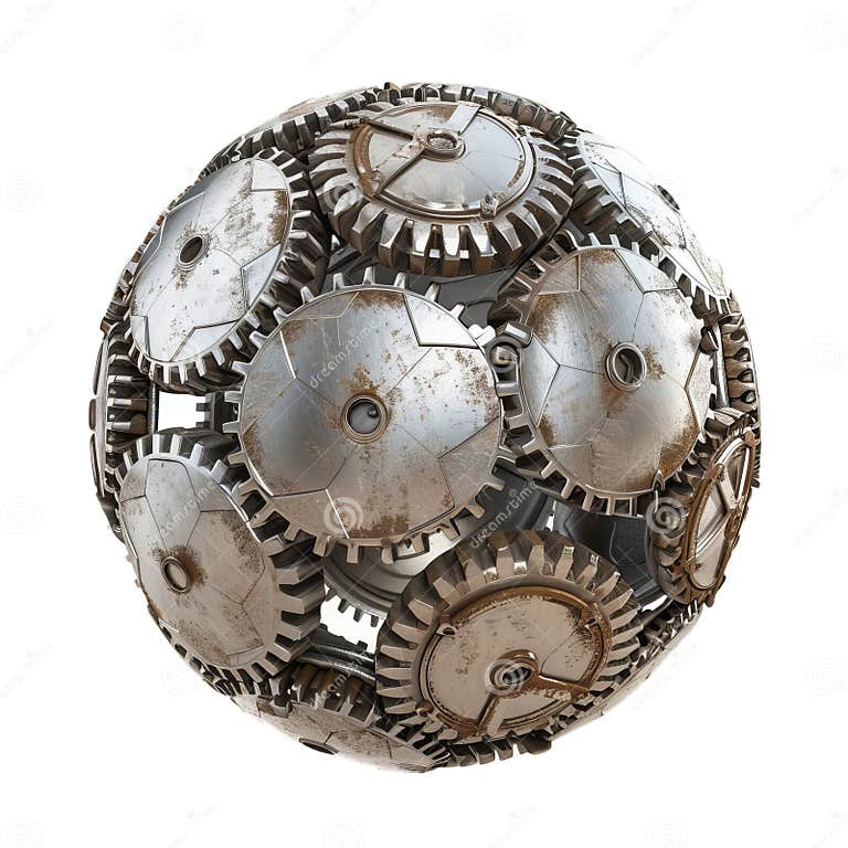 Spherical Assembly of Metallic Gears Stock Photo - Illustration of ...
