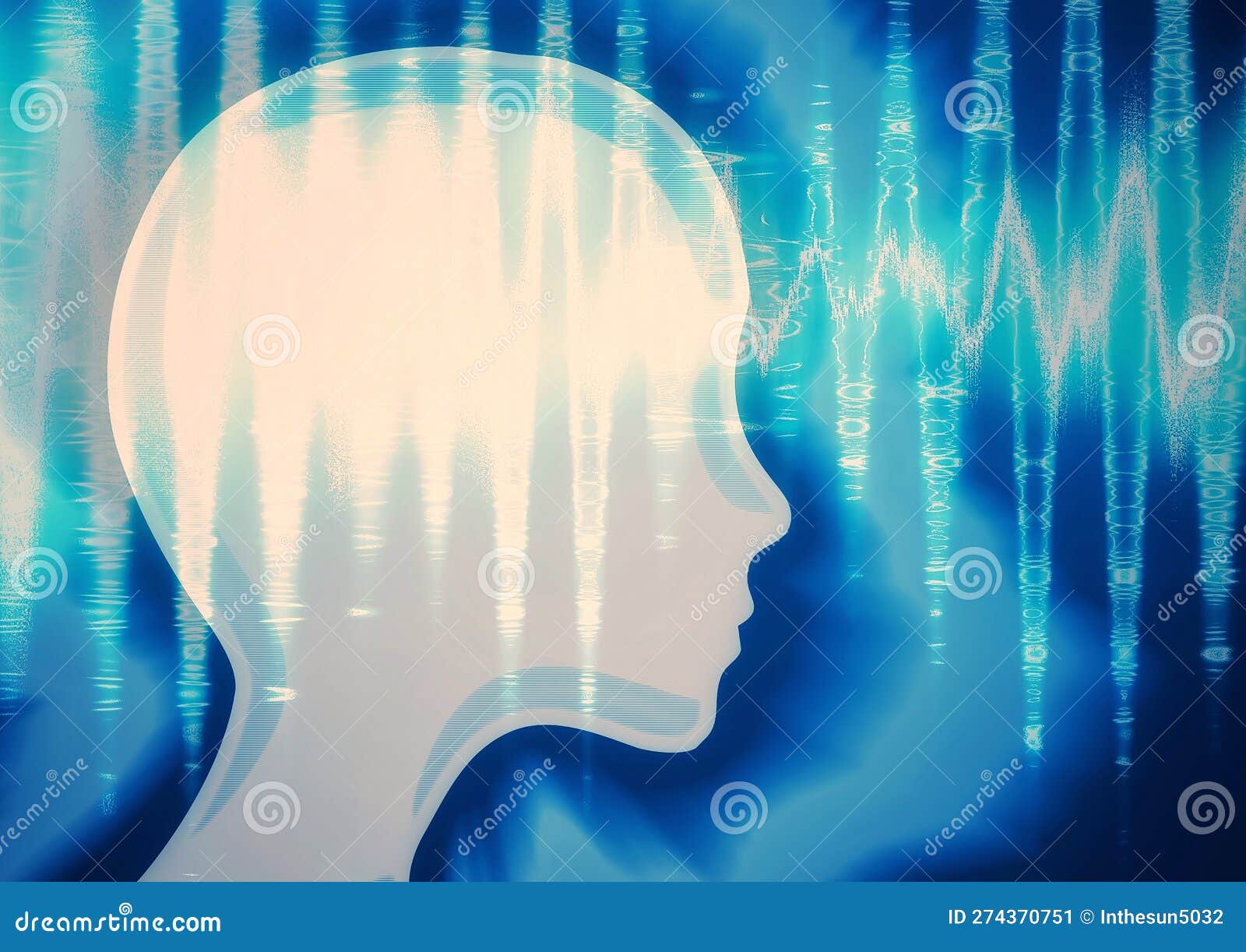 3d Illustration Composite of Abstract Humanoid Robot Profile with Light ...