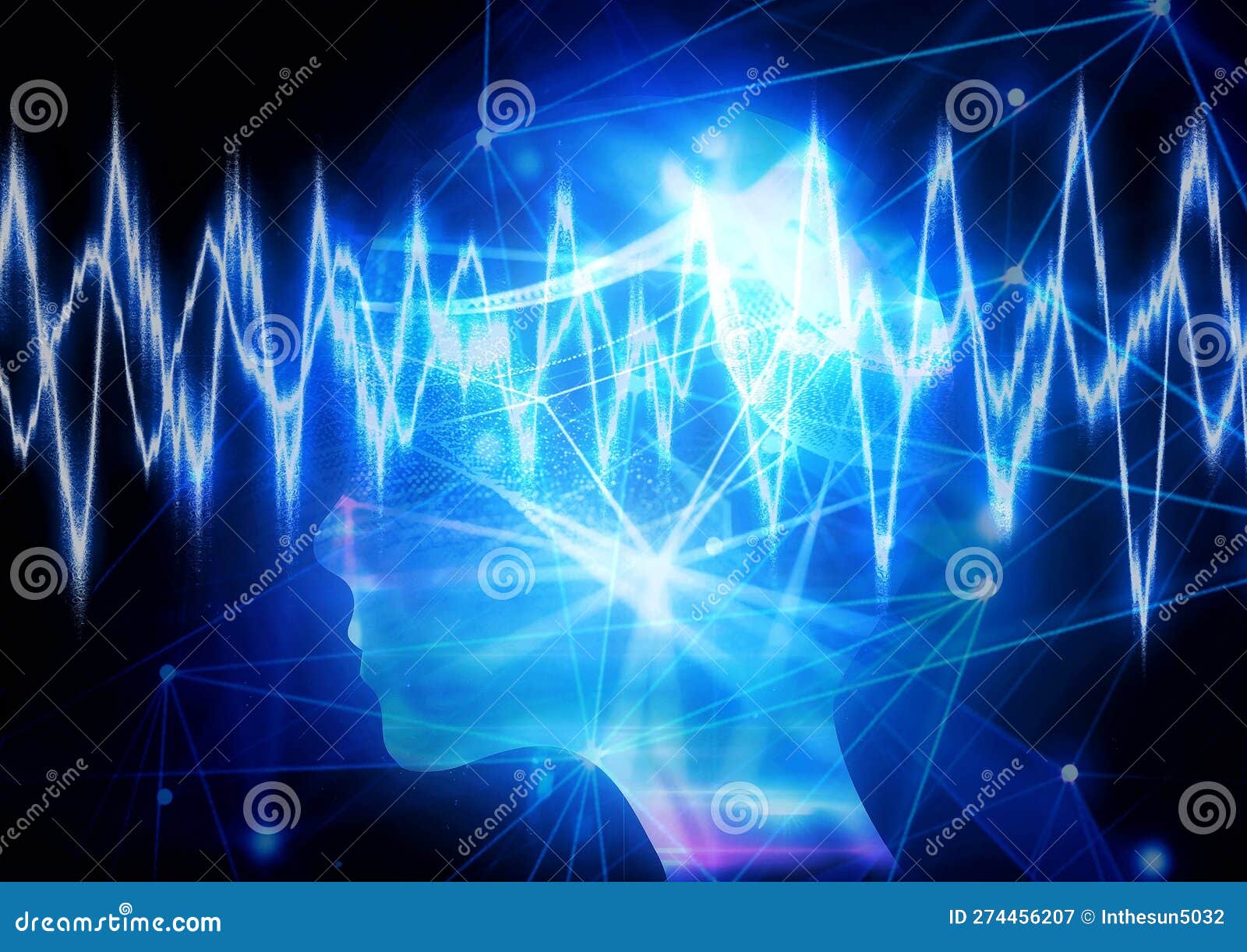 3d Illustration Composite of Abstract Humanoid Robot Profile with Light ...