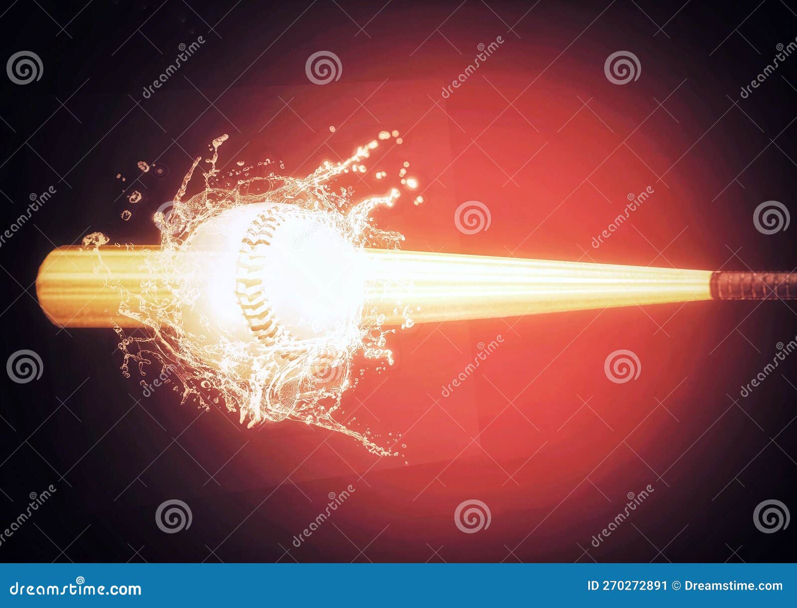 3d Illustration Composite of Baseball Ball and Bat with Explosion ...