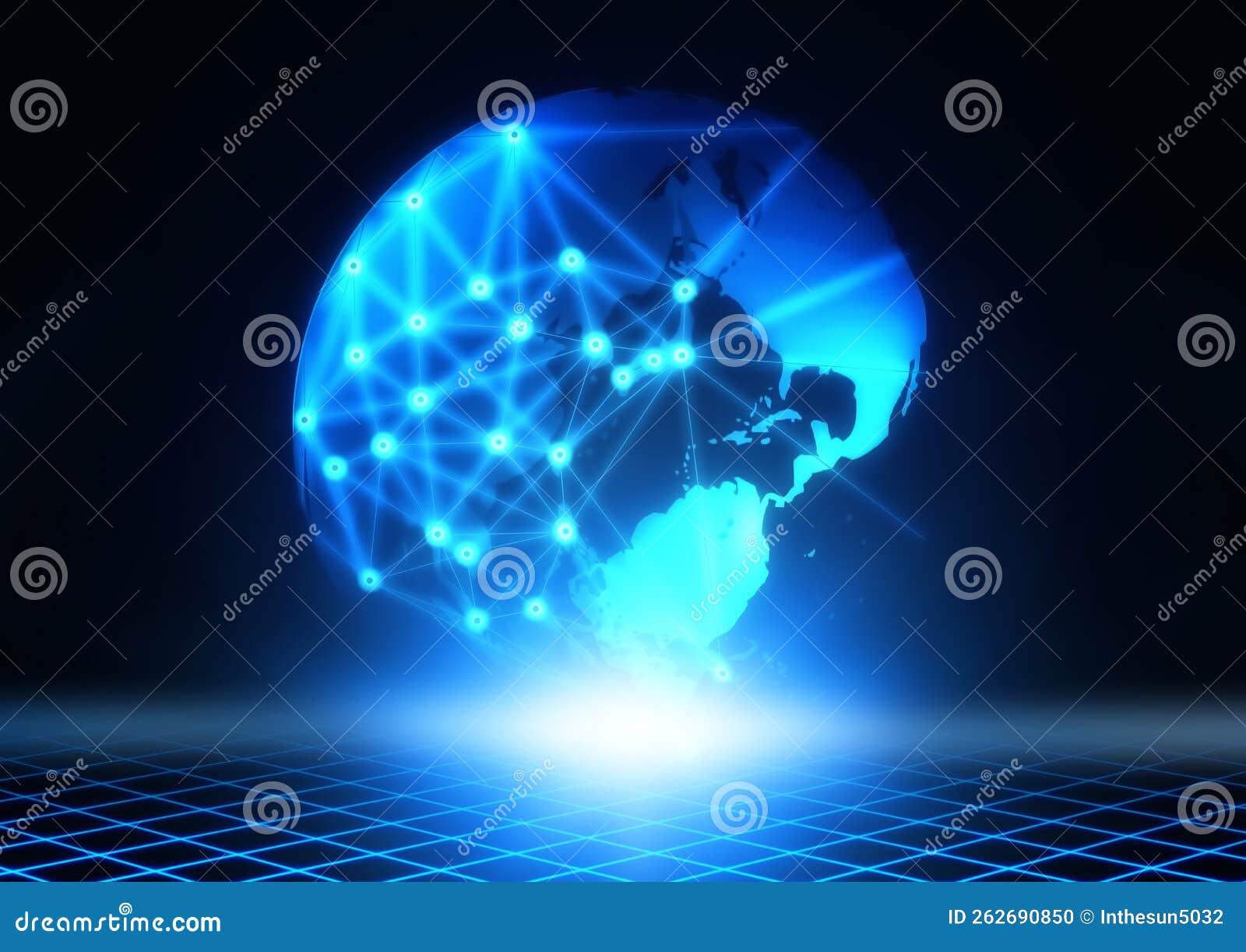 3d Illustration of Composite Light Effect on Abstract Earth Stock ...