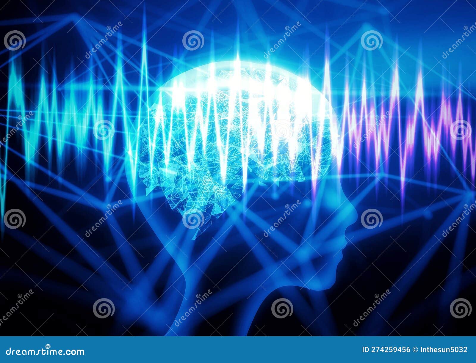 3d Illustration of Composite Light Effect on Abstract Humanoid Robot ...
