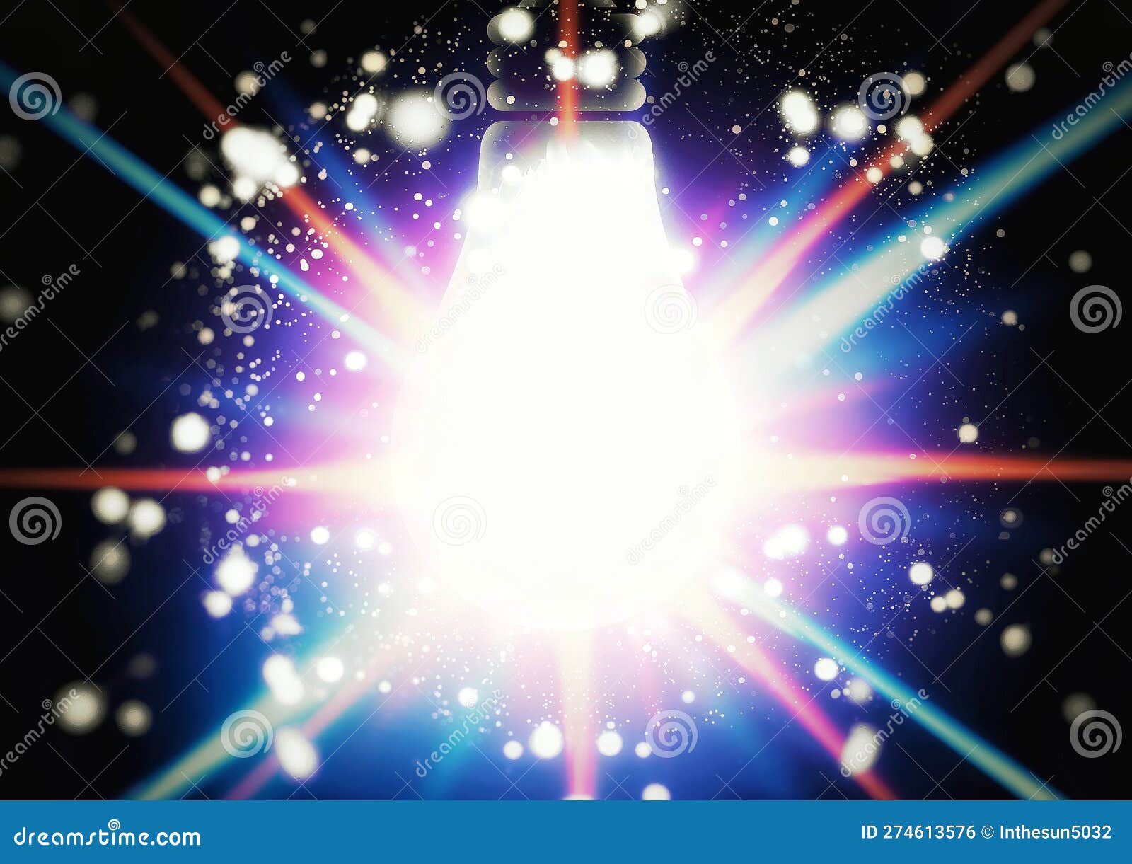 3d Illustration of Composite Light Effect on Abstract Light Bulb Stock ...