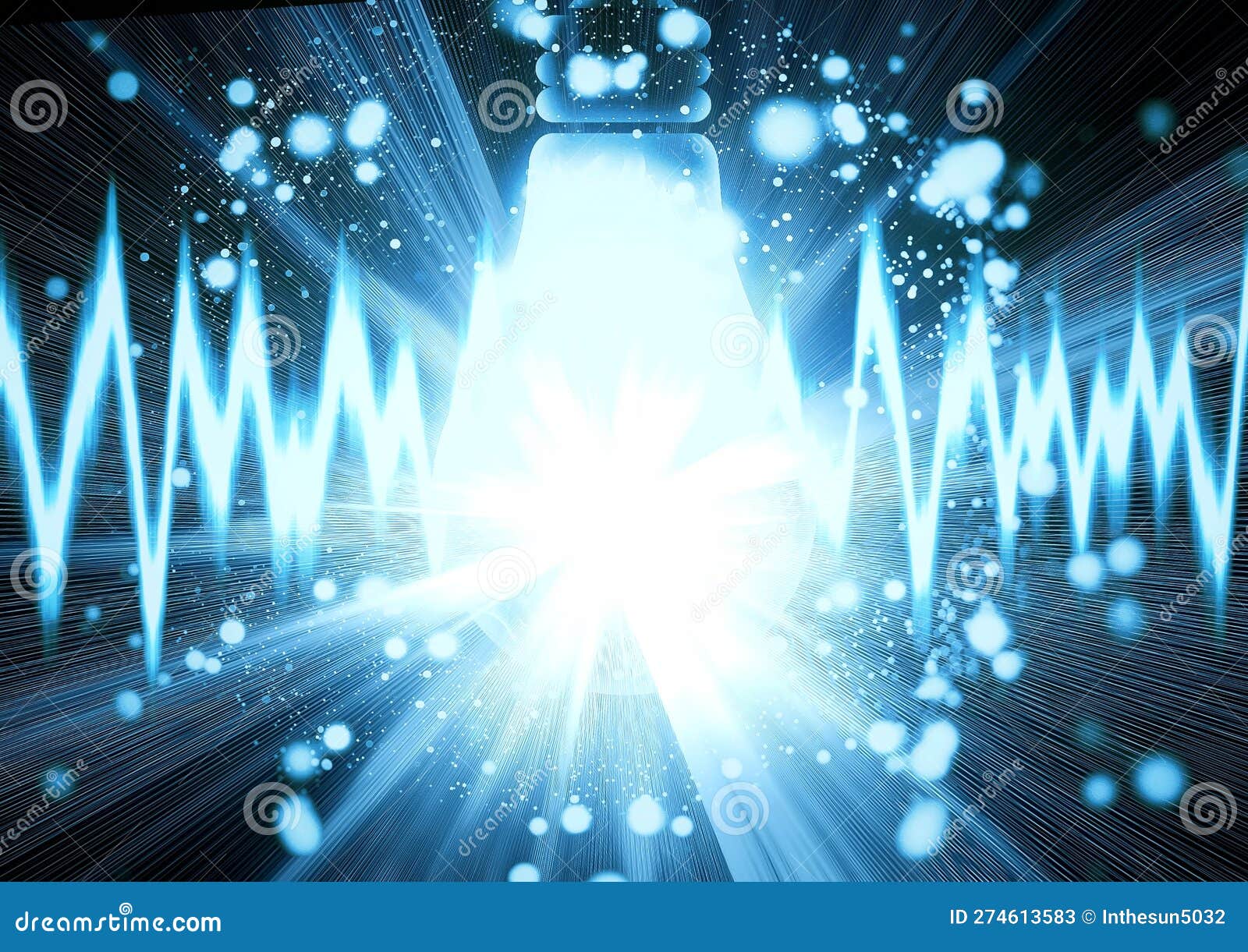 3d Illustration of Composite Light Effect on Abstract Light Bulb Stock ...