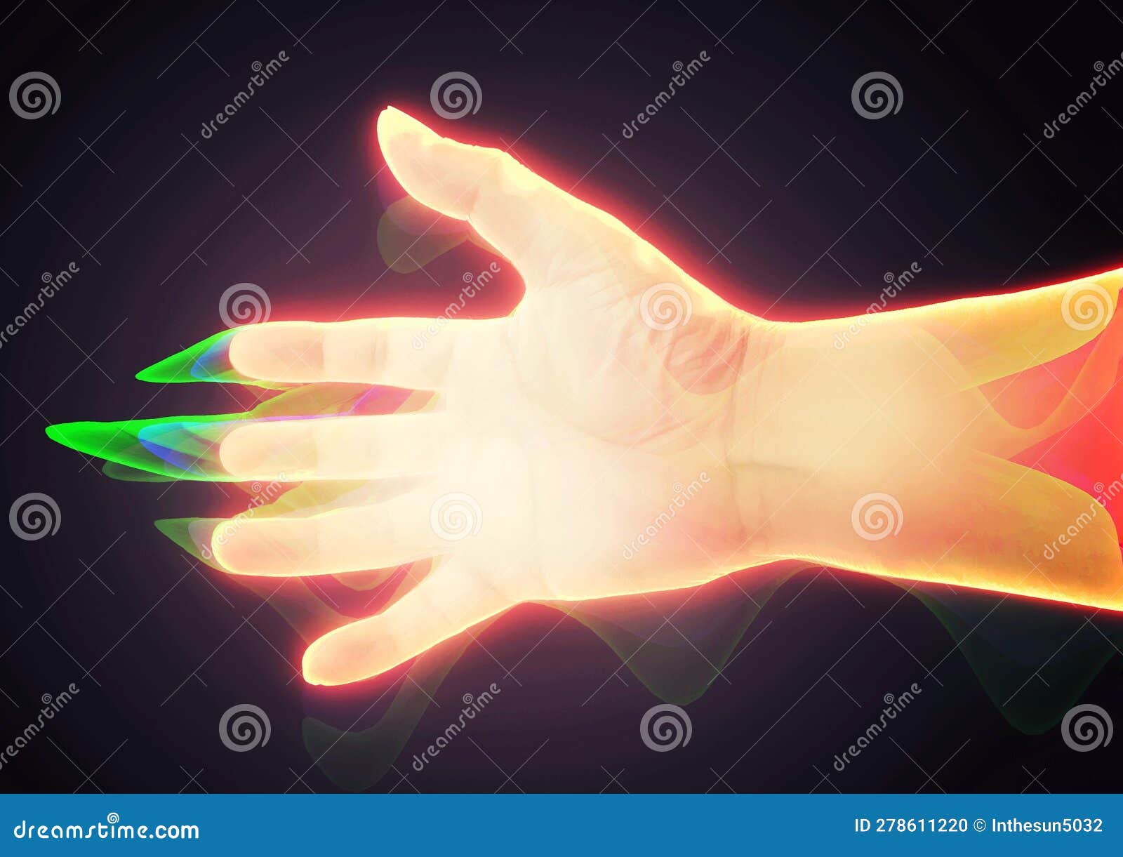 3d Illustration Combining Light Effects on Palm Silhouette Stock ...