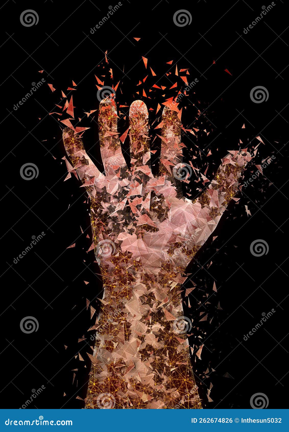 3d Illustration Synthesizing the Effect of an Explosion on the Gesture ...