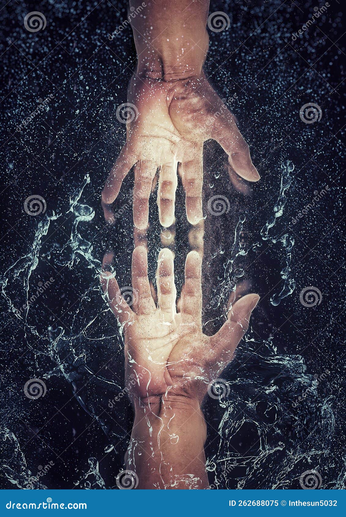 3d Illustration Compositing the Effect of Water on the Gesture of ...