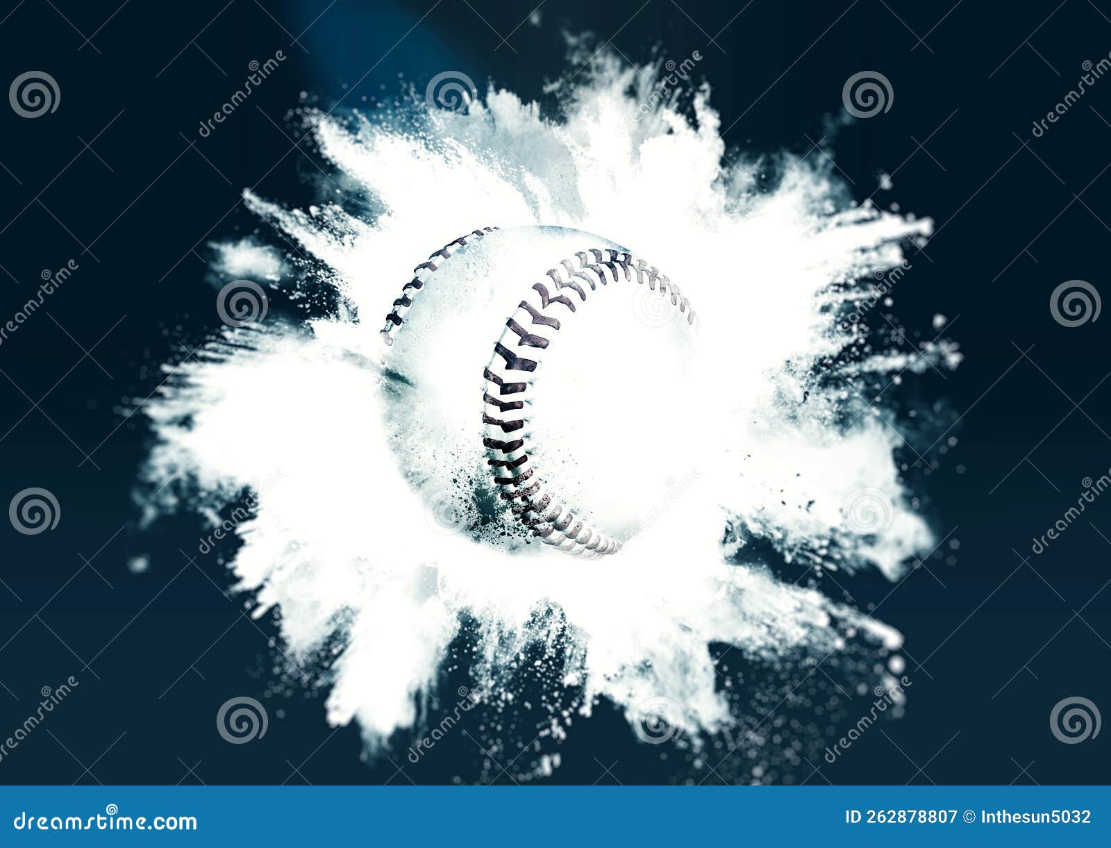 3d Illustration Compositing Flame Effect on Baseball Stock Illustration ...